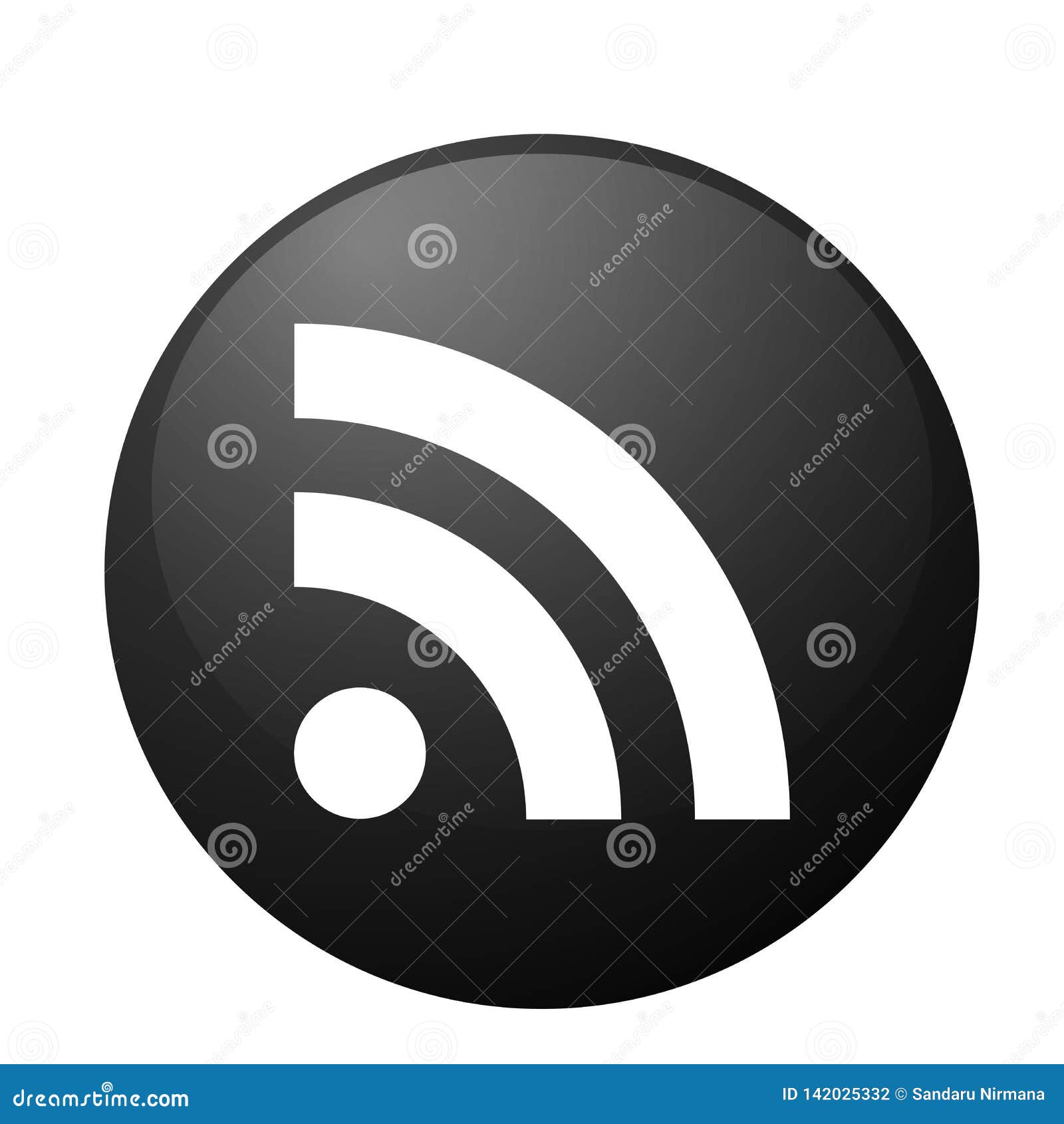 RSS Logo Icon Social Media Icon in Black Vector Element for Web ...