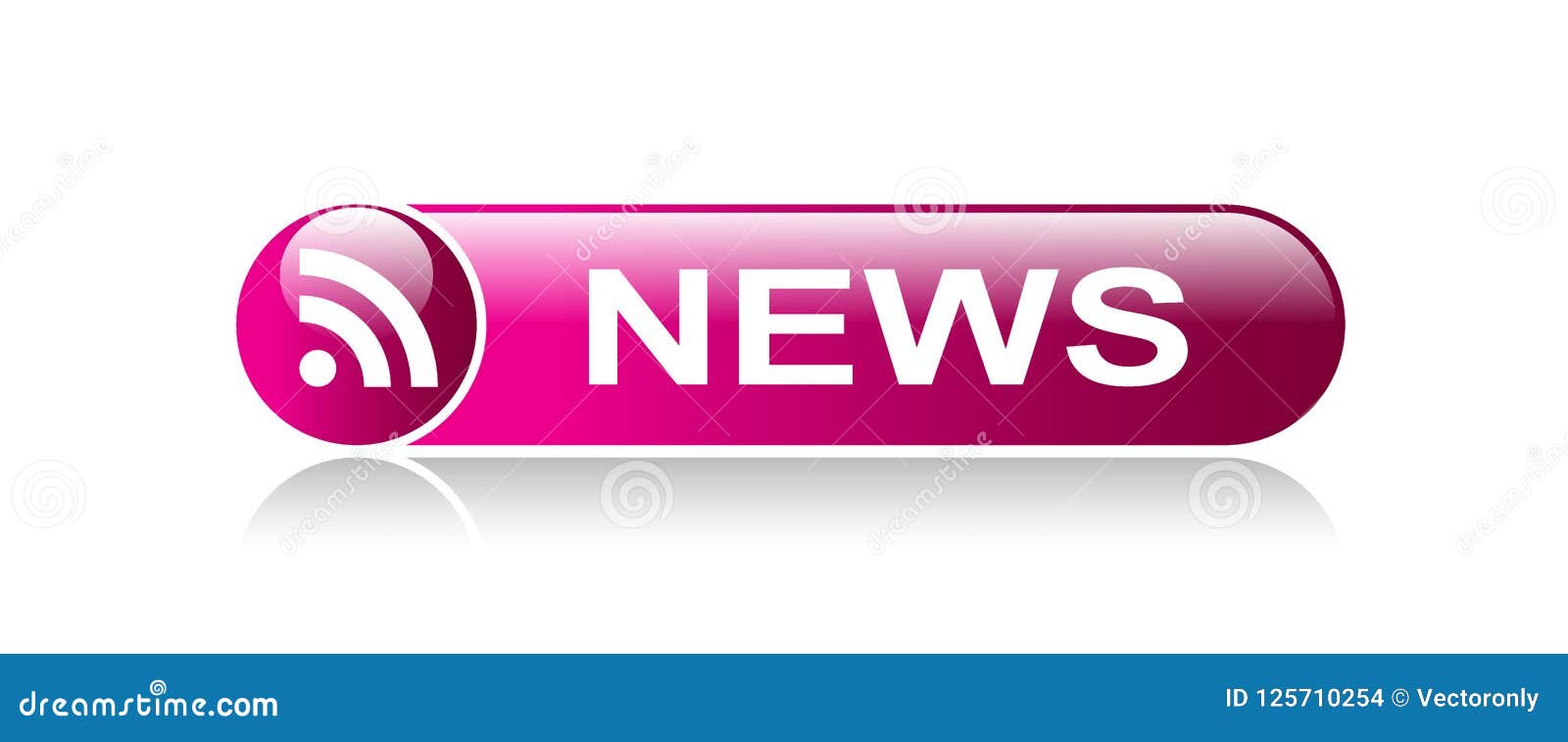 Rss news icon button stock illustration. Illustration of emblem - 125710254