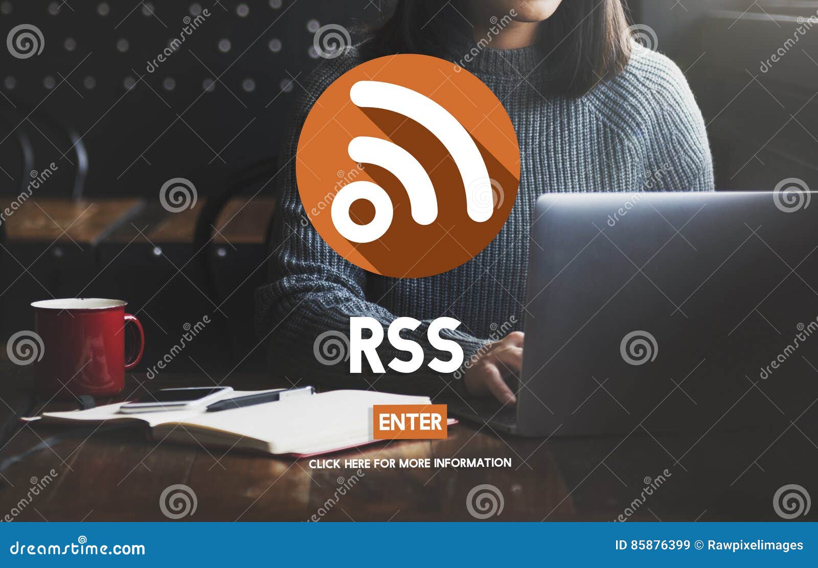 RSS Online Networking Signal Symbol Concept Stock Image - Image of home ...
