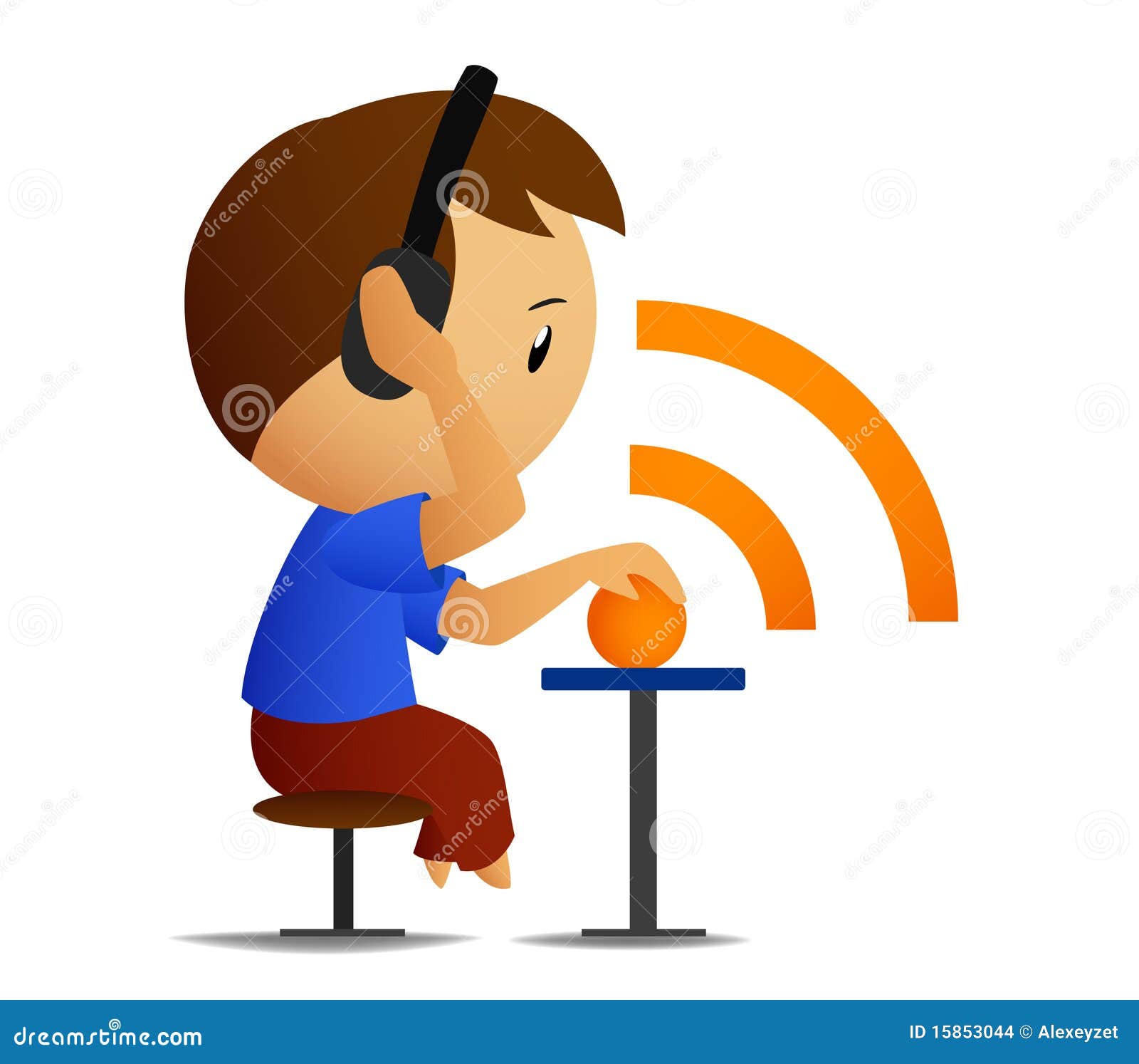 Rss radioman in headphones stock vector. Illustration of eyes - 15853044
