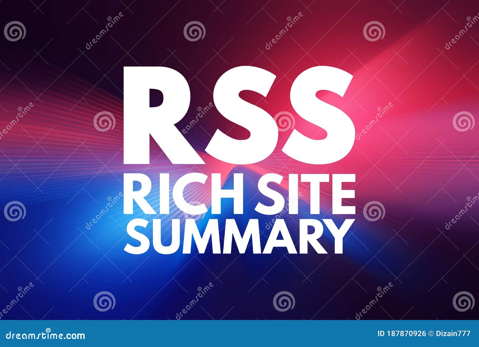 RSS - Rich Site Summary Acronym, Internet Concept Background Stock ...