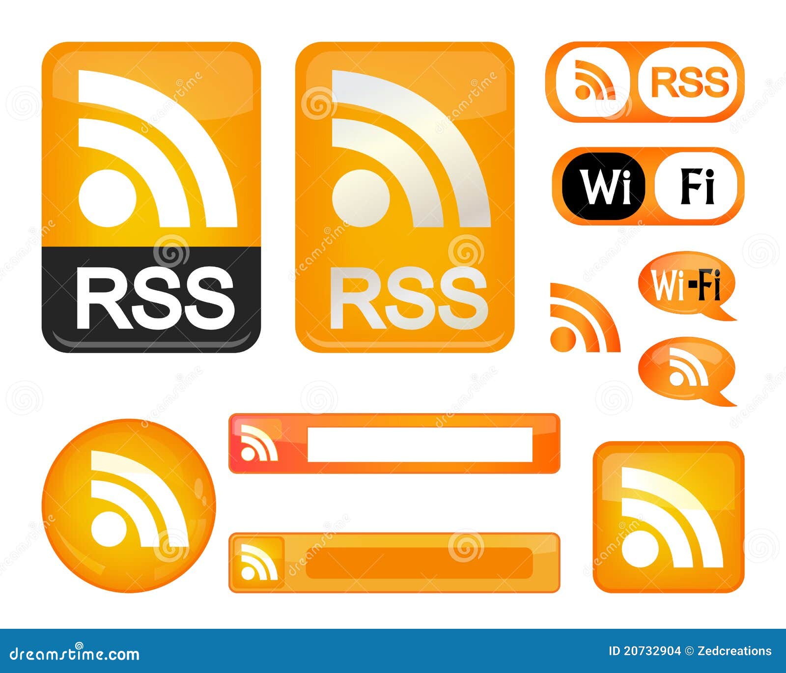 Rss sign stock vector. Illustration of orange, element - 20732904