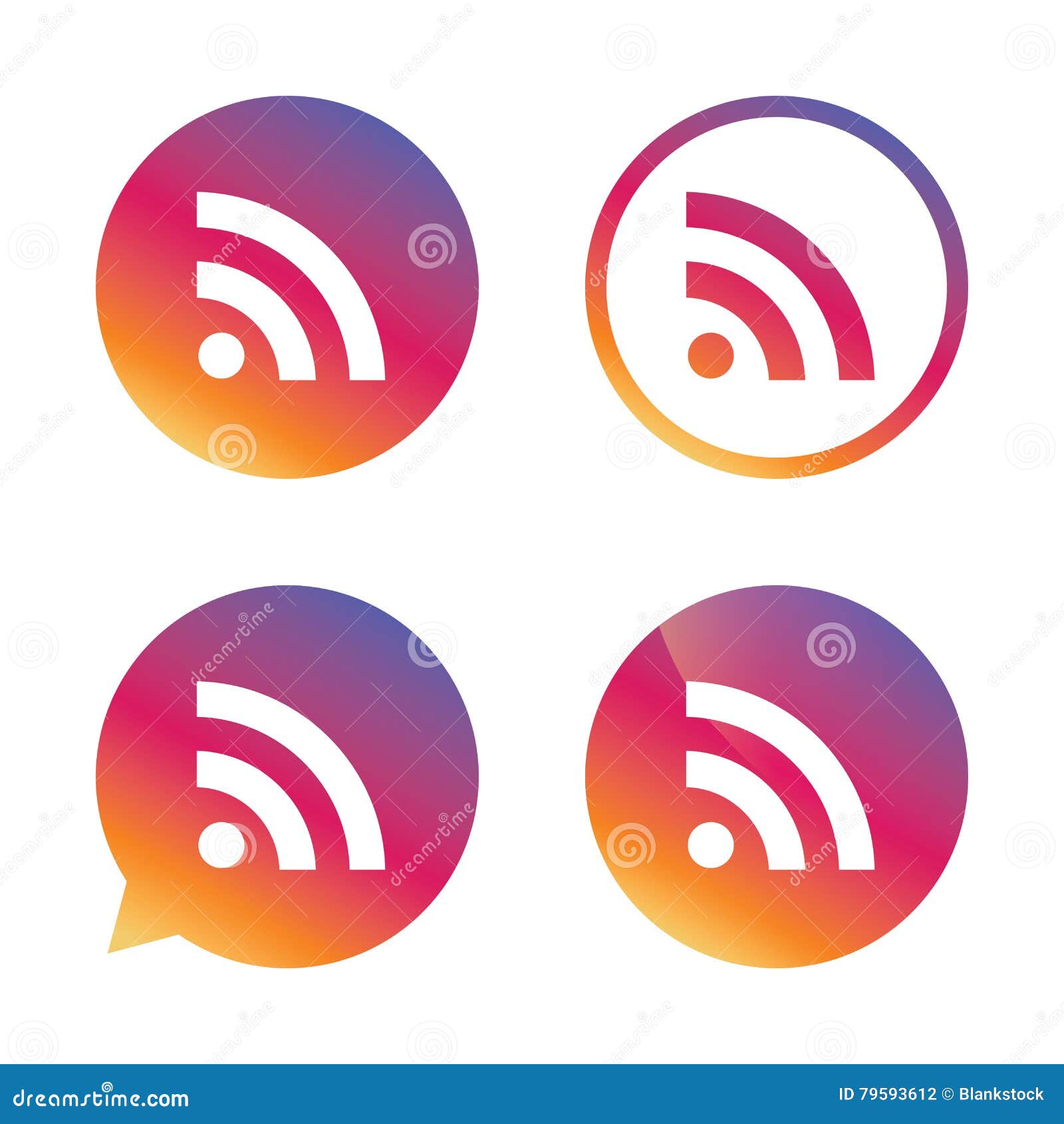 RSS Sign Icon. RSS Feed Symbol Stock Vector - Illustration of gradient ...