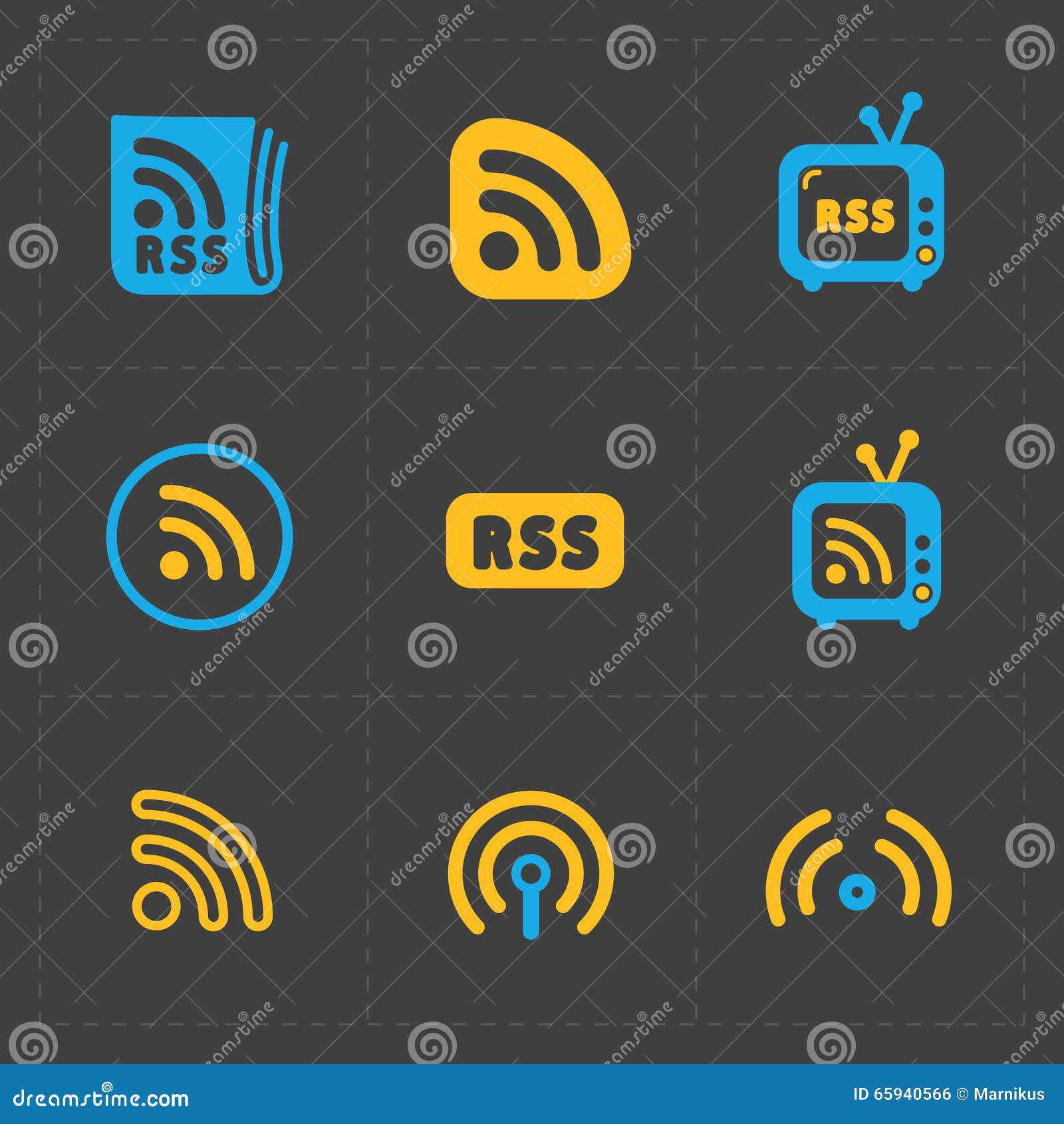 RSS Sign Icons. RSS Feed Symbols Stock Vector - Illustration of label ...