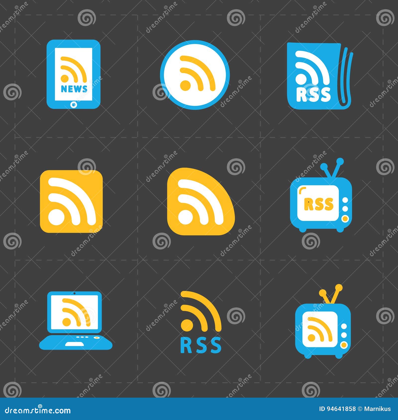 RSS Sign Icons. RSS Feed Symbols Stock Vector - Illustration of seal ...