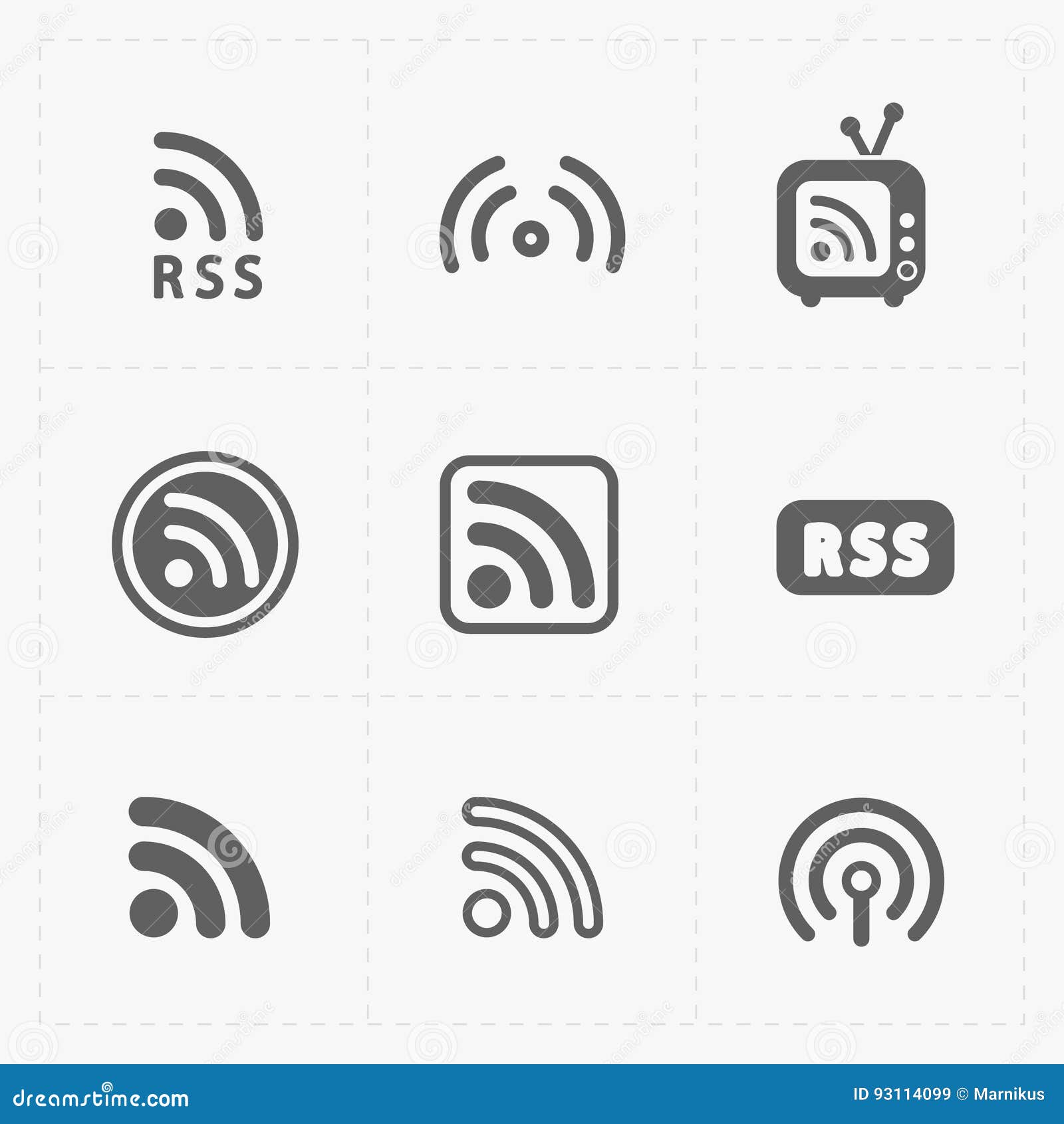 RSS Sign Icons. RSS Feed Symbols Stock Vector - Illustration of shape ...