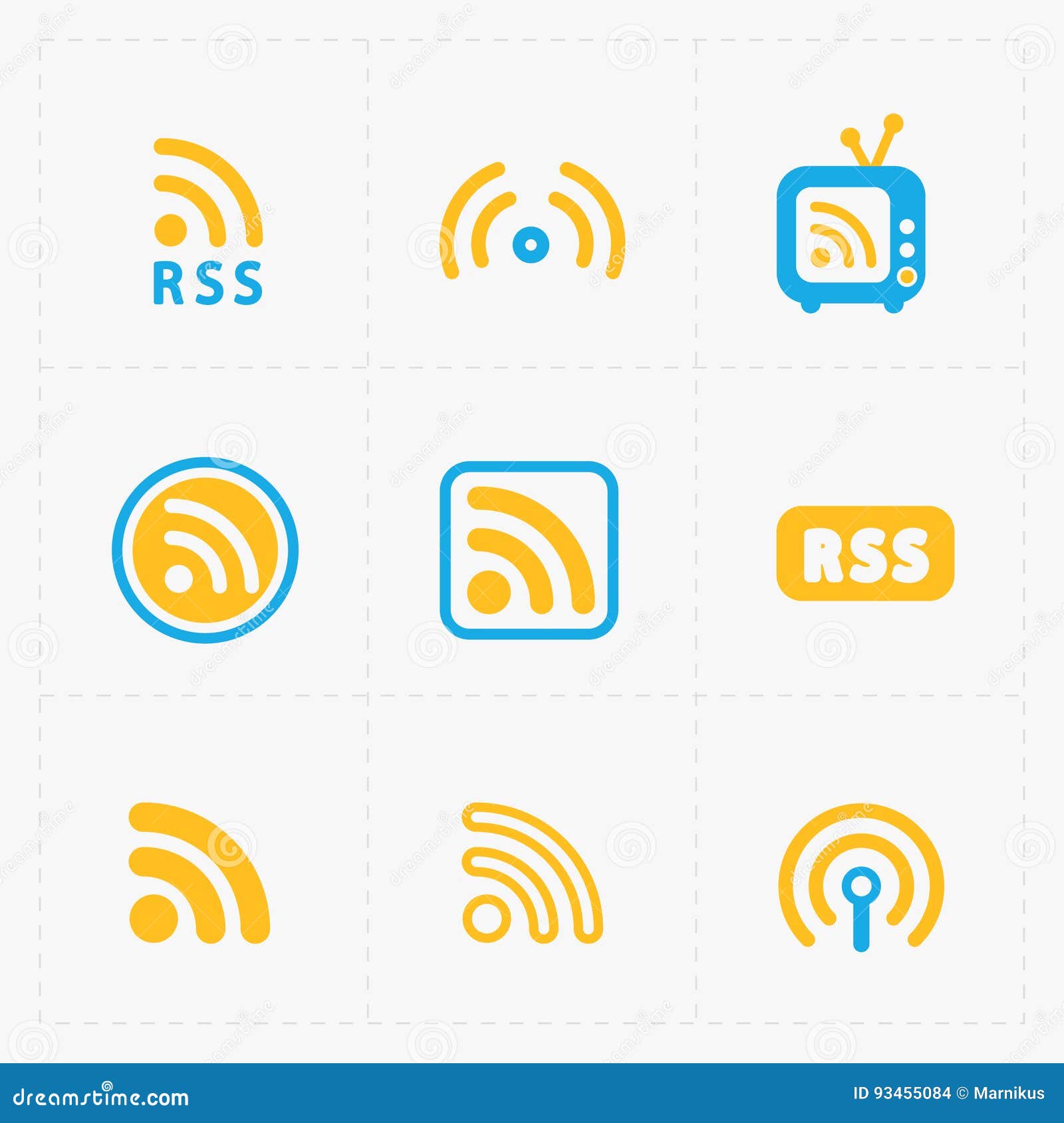 RSS Sign Icons. RSS Feed Symbols Stock Vector - Illustration of ...