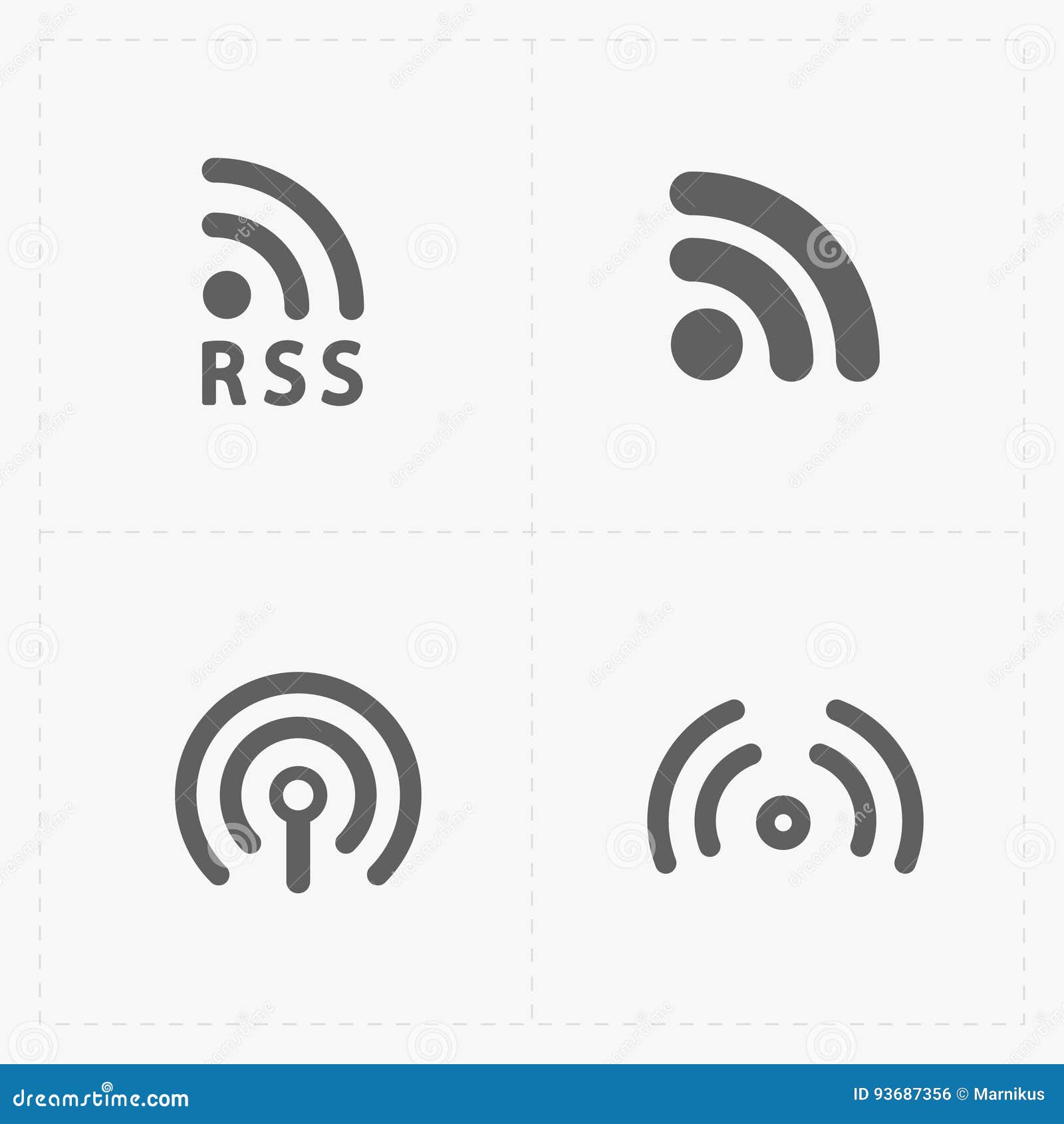 RSS Sign Icons. RSS Feed Symbols Stock Vector - Illustration of ...