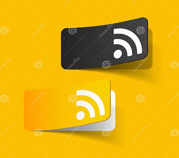 Rss sticker stock vector. Illustration of element, blogging - 25800025