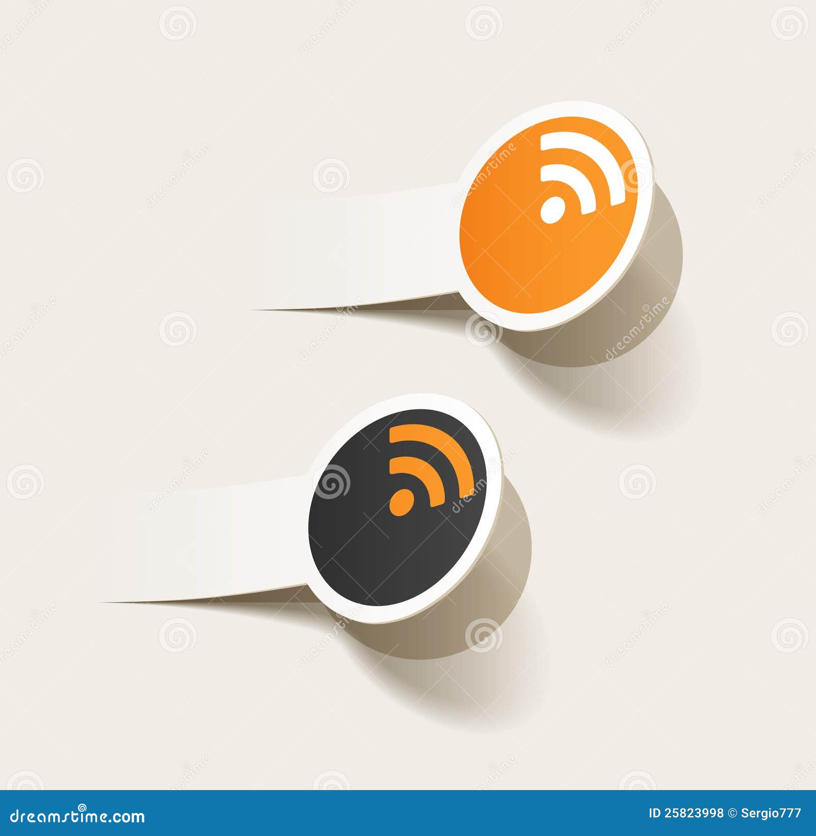 Rss sticker stock vector. Illustration of icon, internet - 25823998