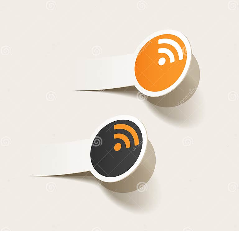 Rss sticker stock vector. Illustration of icon, internet - 25823998