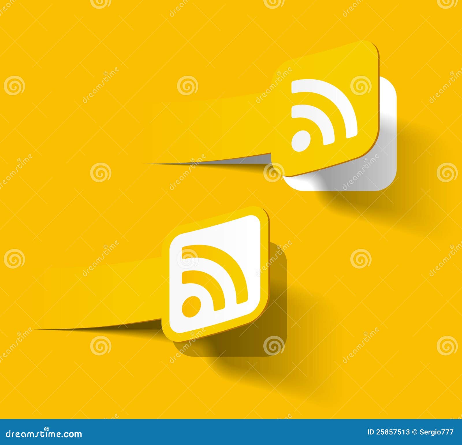 Rss sticker stock vector. Illustration of internet, publish - 25857513