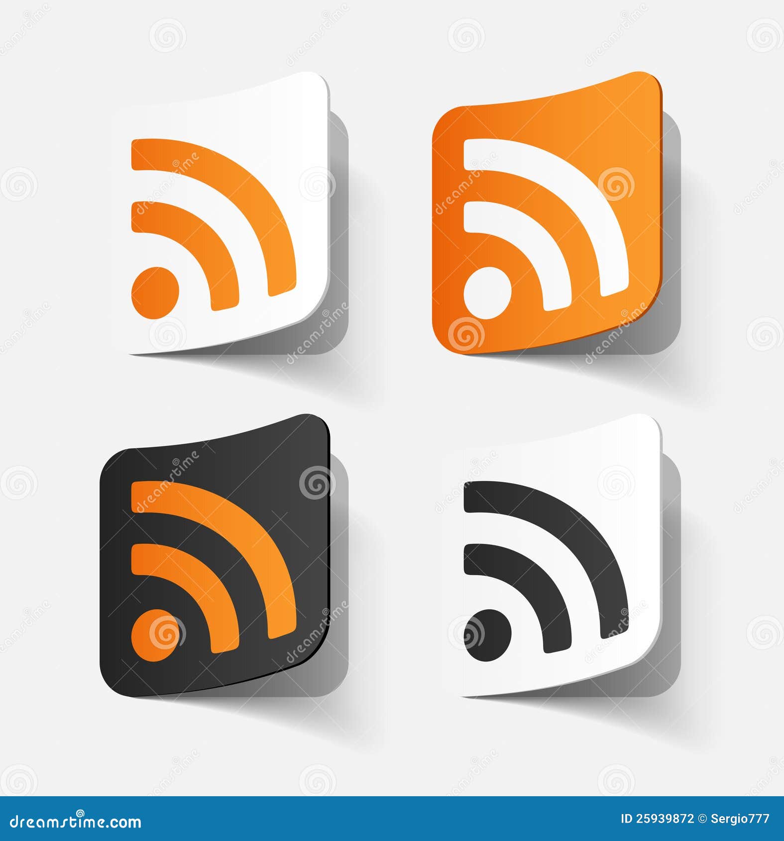 Rss sticker stock vector. Illustration of clearance, office - 25939872