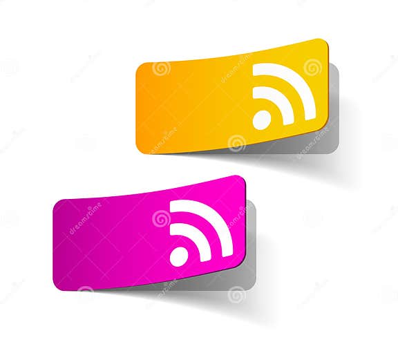 Rss sticker stock vector. Illustration of icon, collection - 26089654