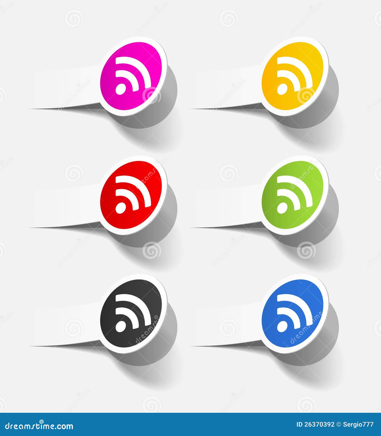 Rss sticker stock vector. Illustration of color, label - 26370392