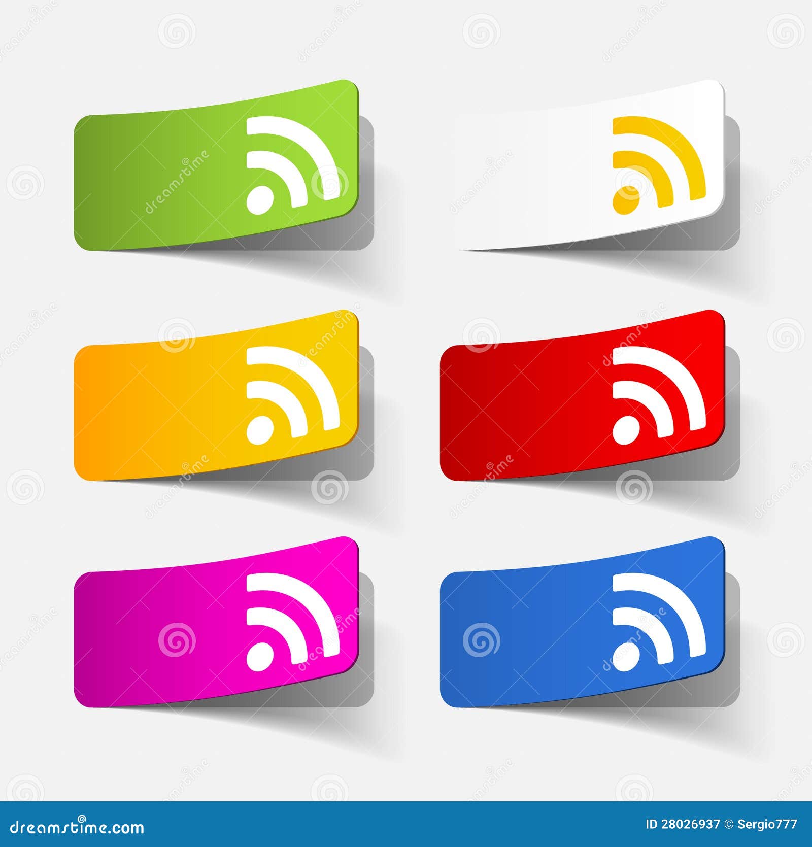 Rss sticker stock vector. Illustration of globe, color - 28026937