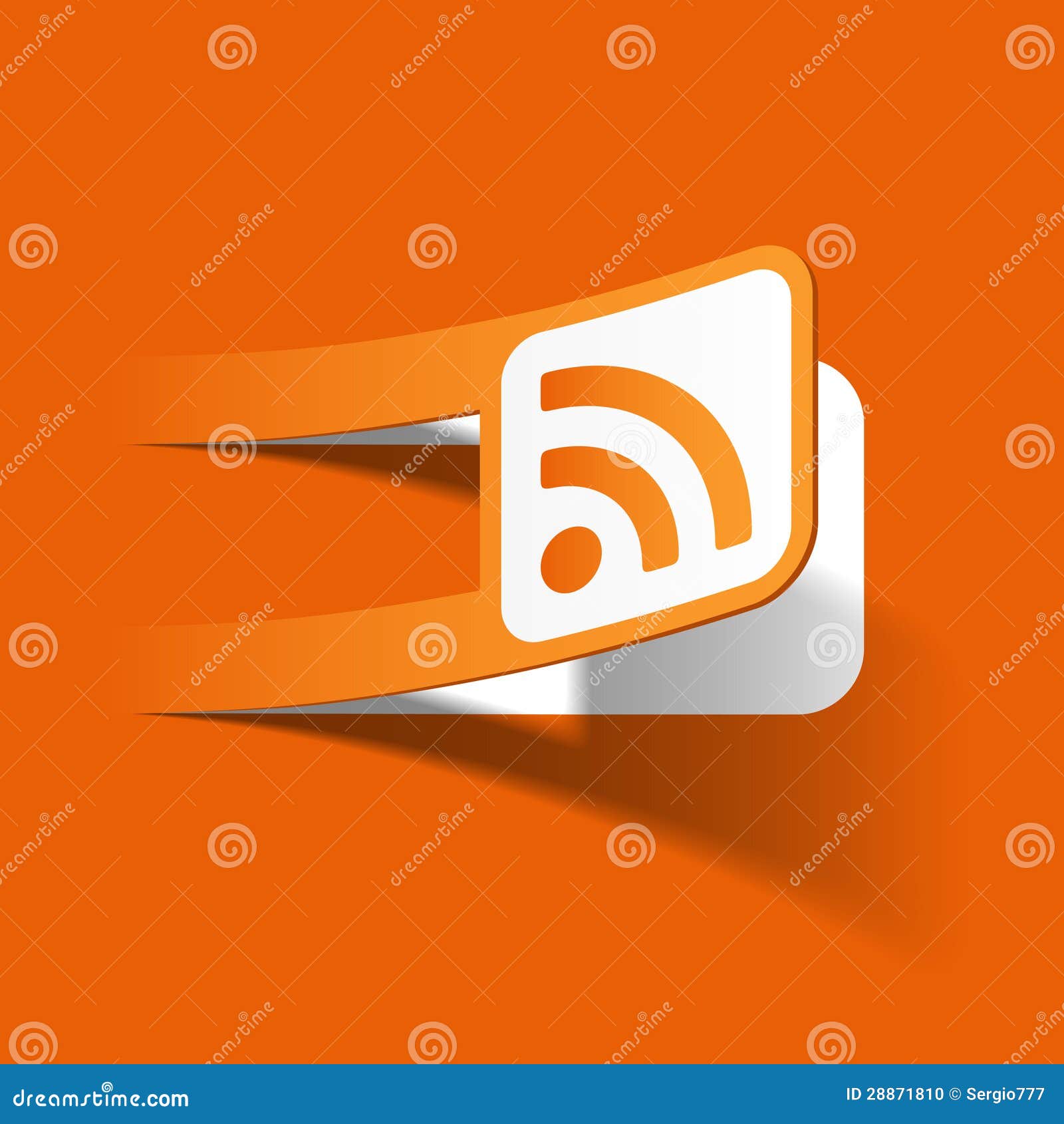 Rss sticker stock vector. Illustration of communication - 28871810