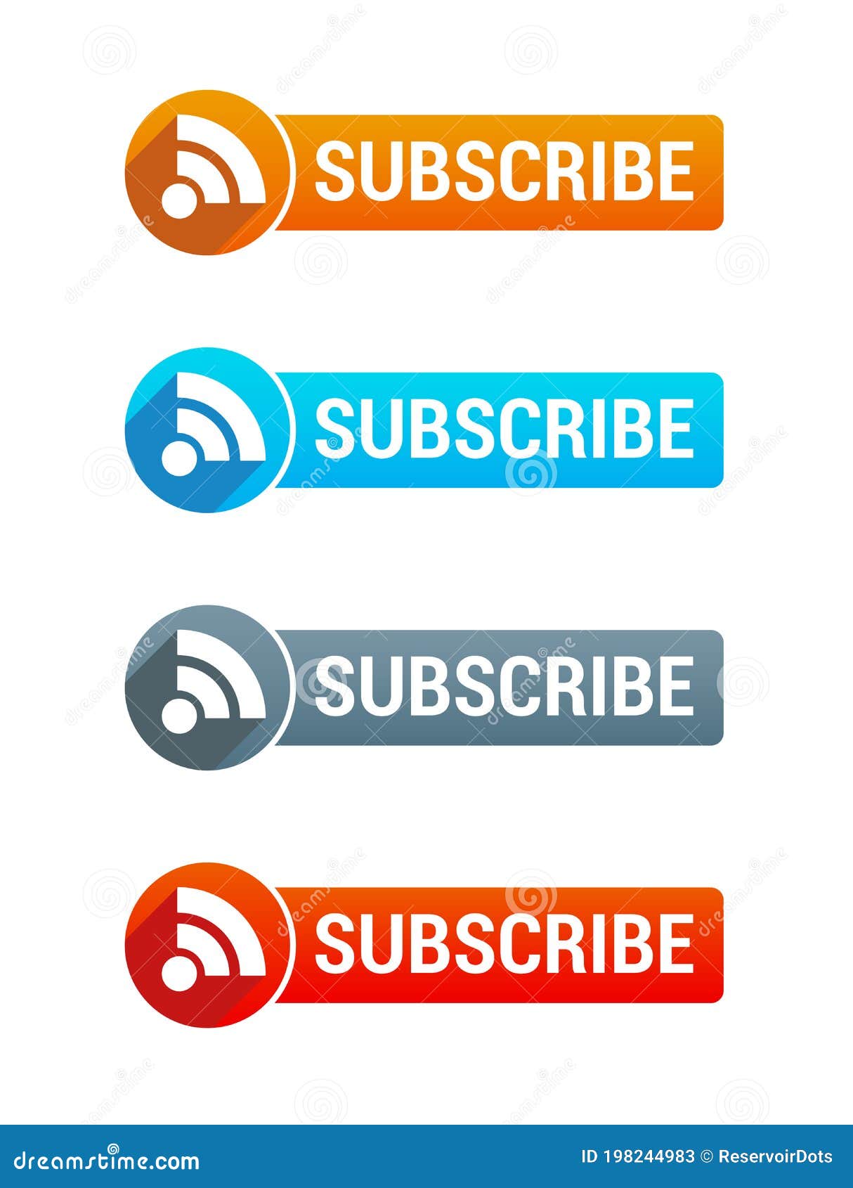 RSS Subscribe Button stock vector. Illustration of reflection - 198244983