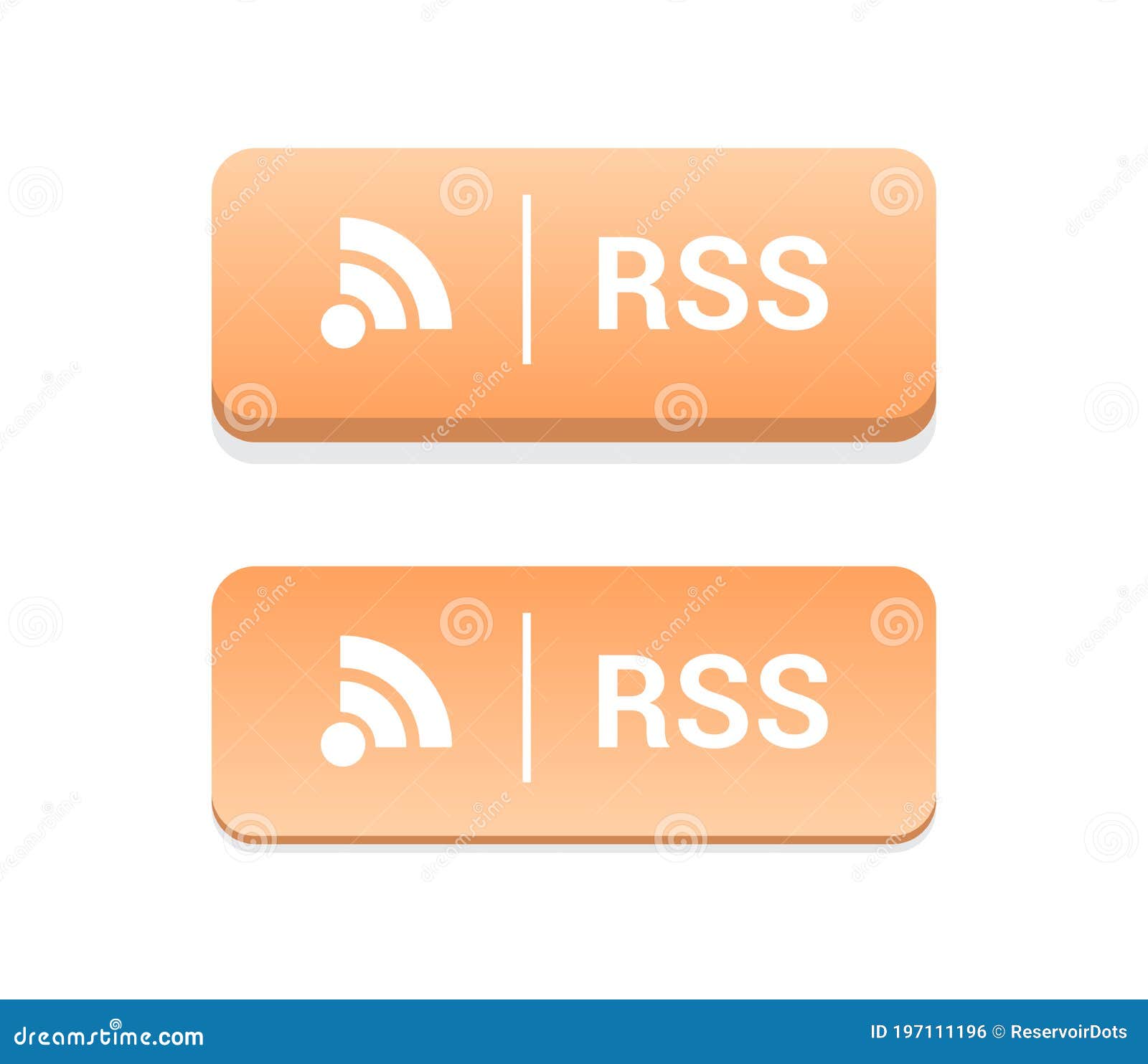 RSS Subscribe Buttons Vector Stock Vector - Illustration of glossy ...