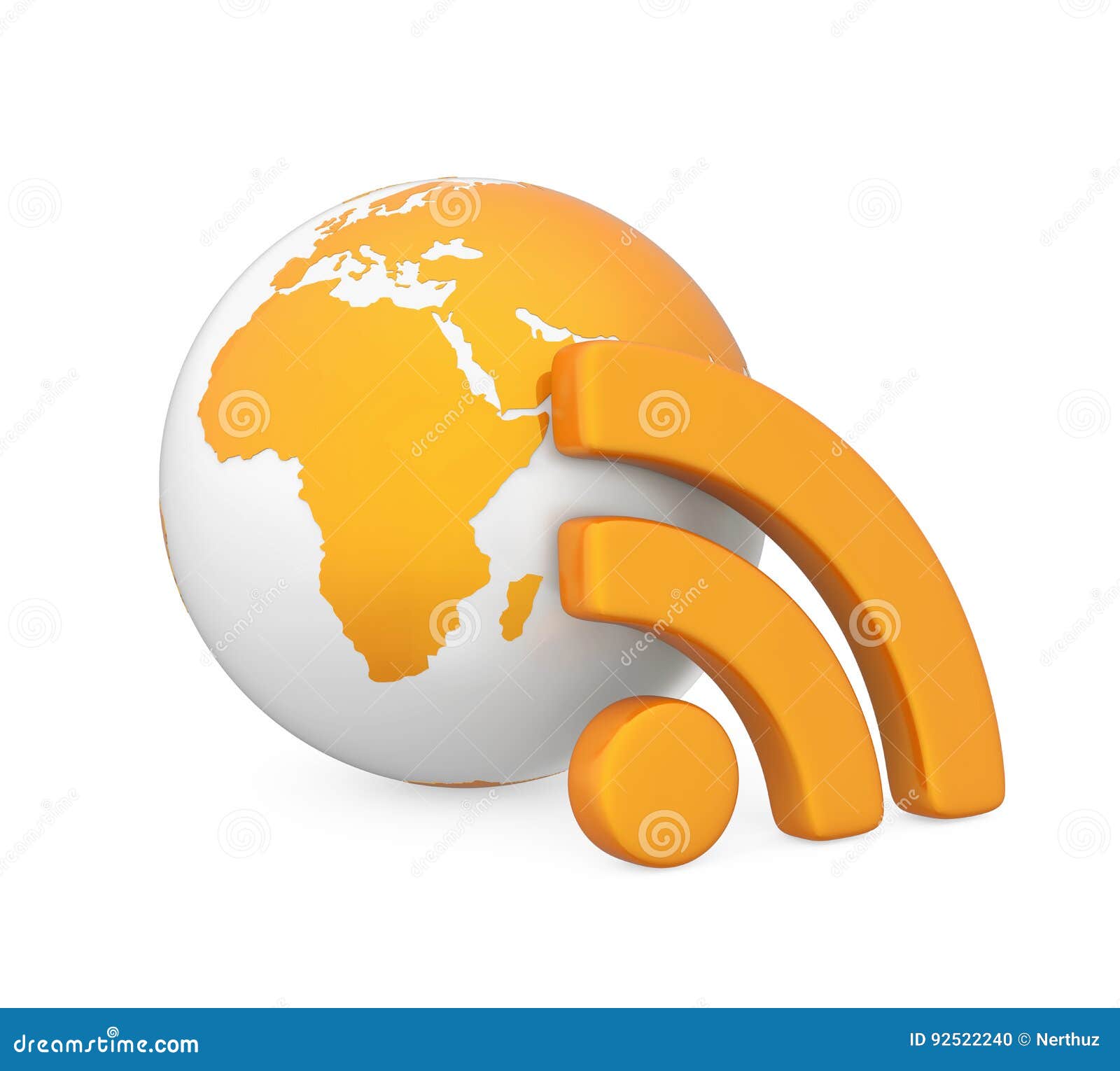 RSS Symbol with Globe Isolated Stock Illustration - Illustration of ...