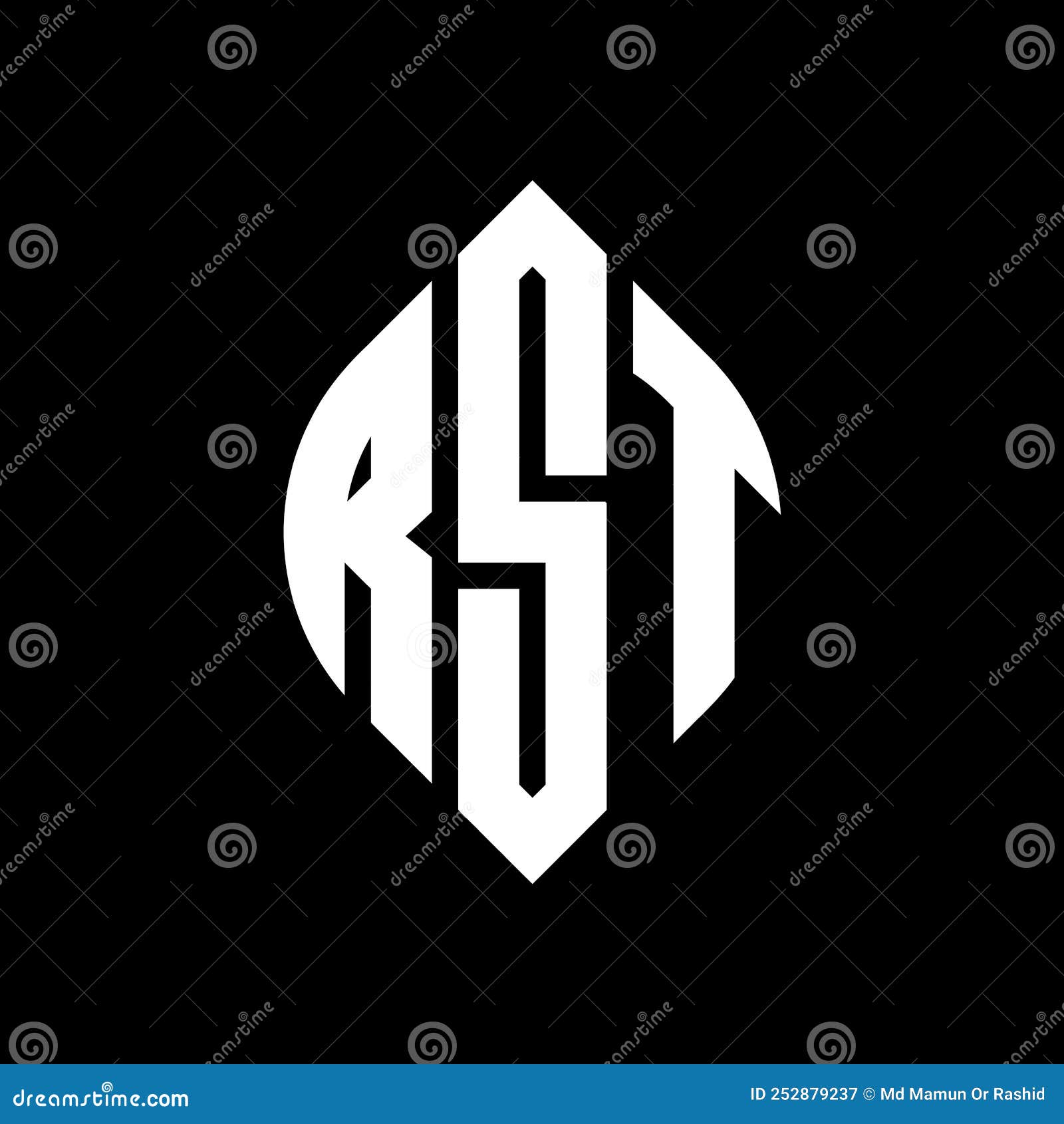 RST Circle Letter Logo Design with Circle and Ellipse Shape. RST ...