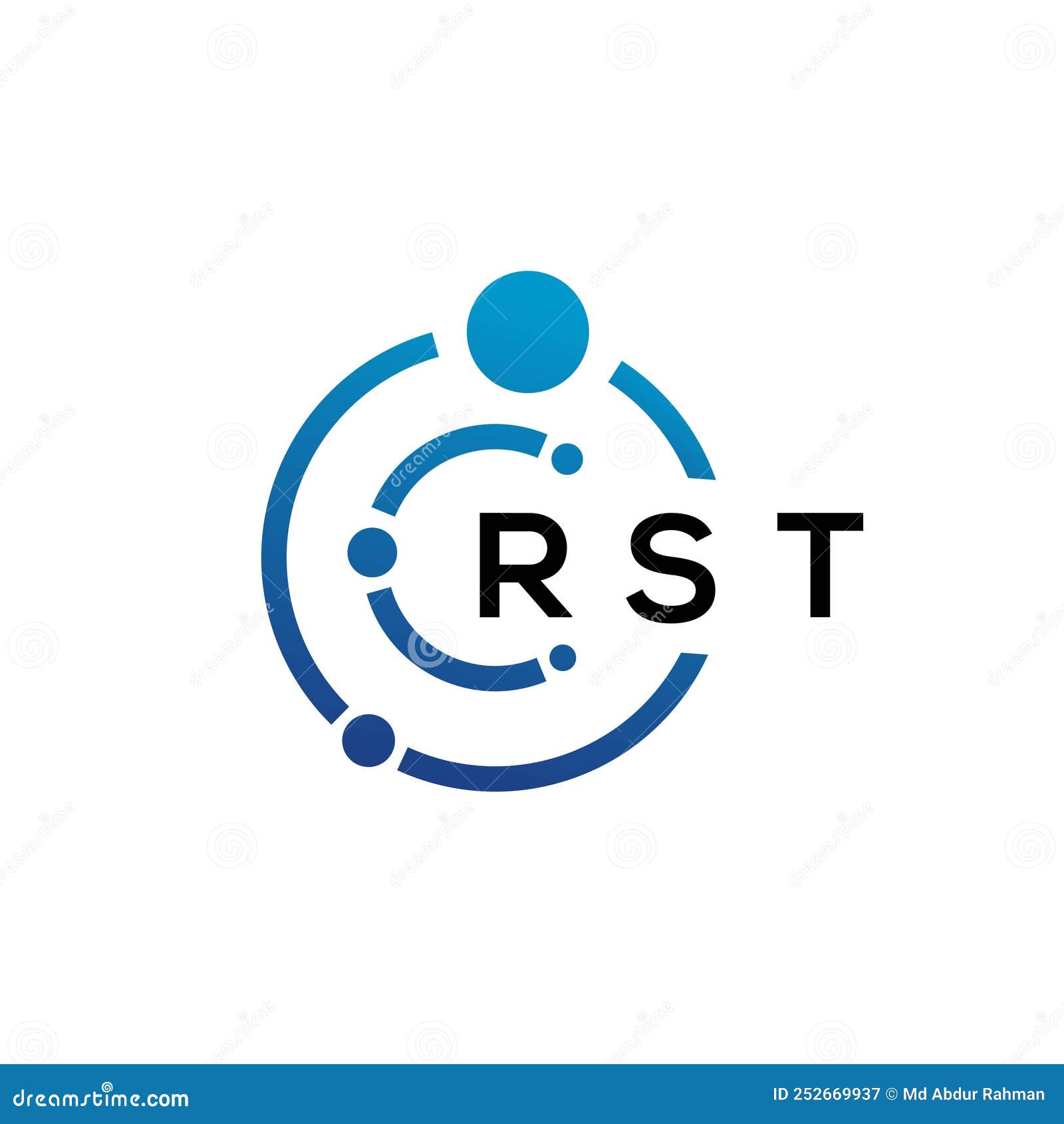 RST Letter Technology Logo Design on White Background. RST Creative ...