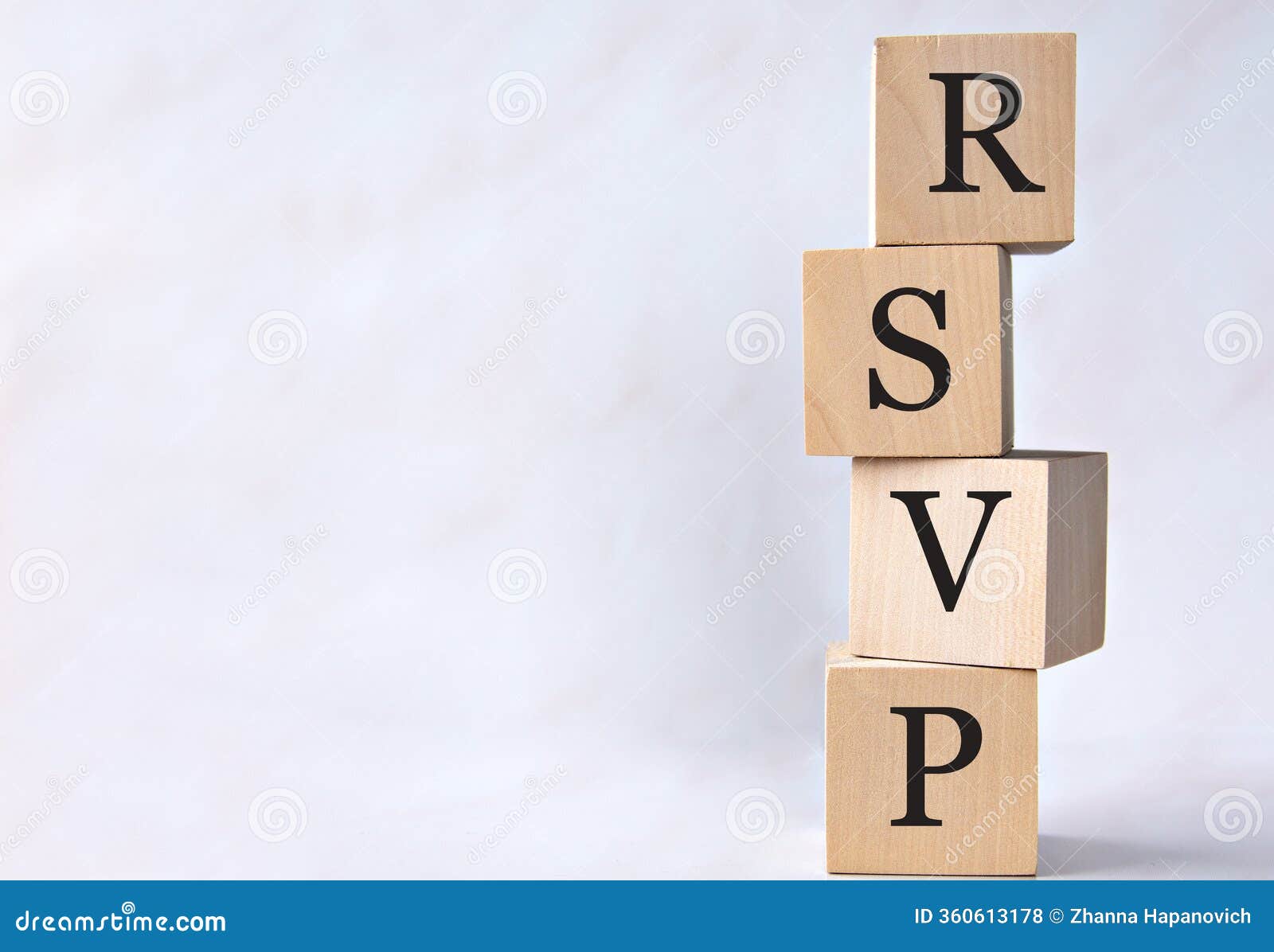 RSVP - Acronym on Wooden Cubes on a White Background Stock Photo ...