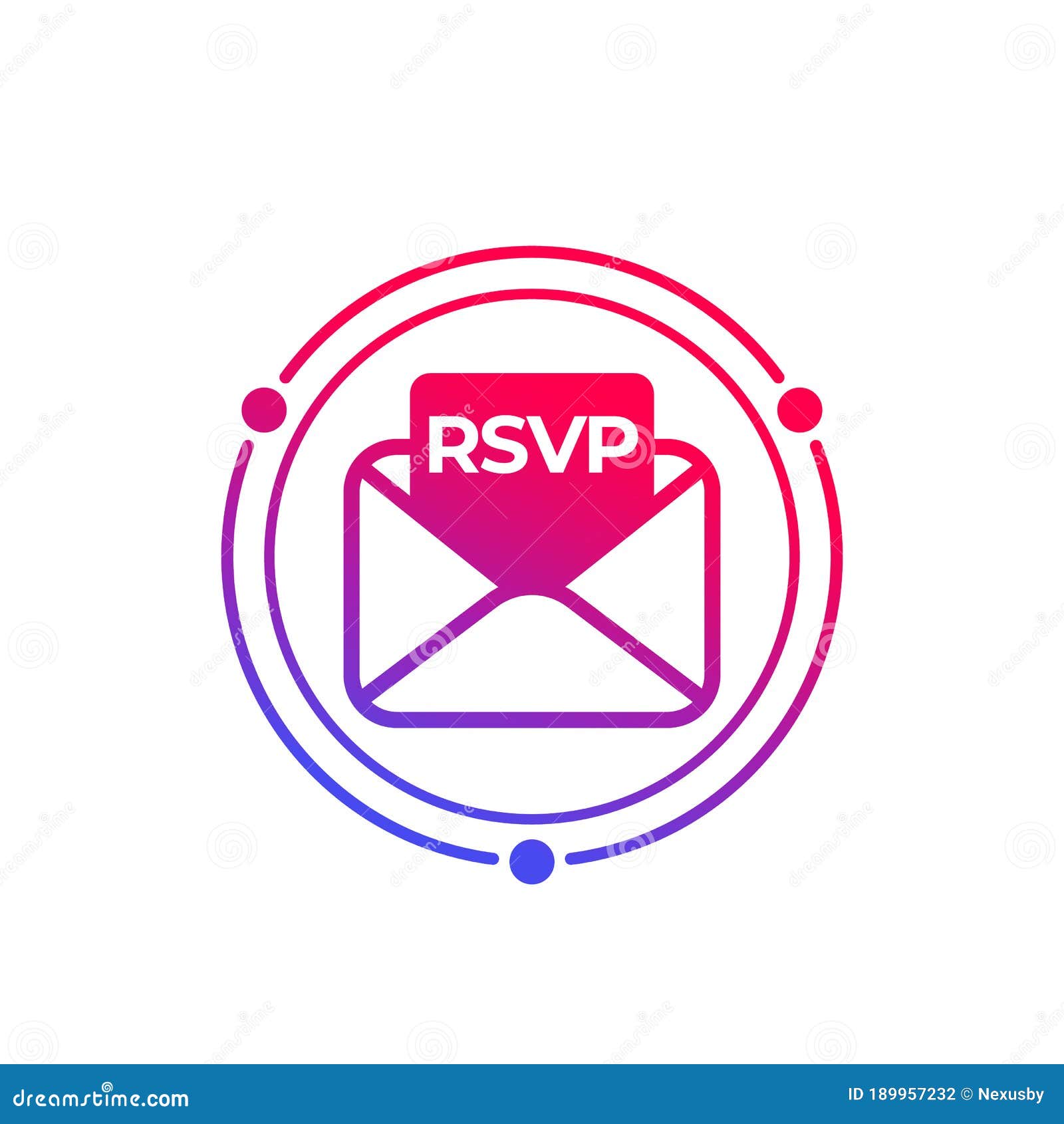 RSVP Icon Wedding Vector Invitation Card Template Isolated RSVP Elegant ...