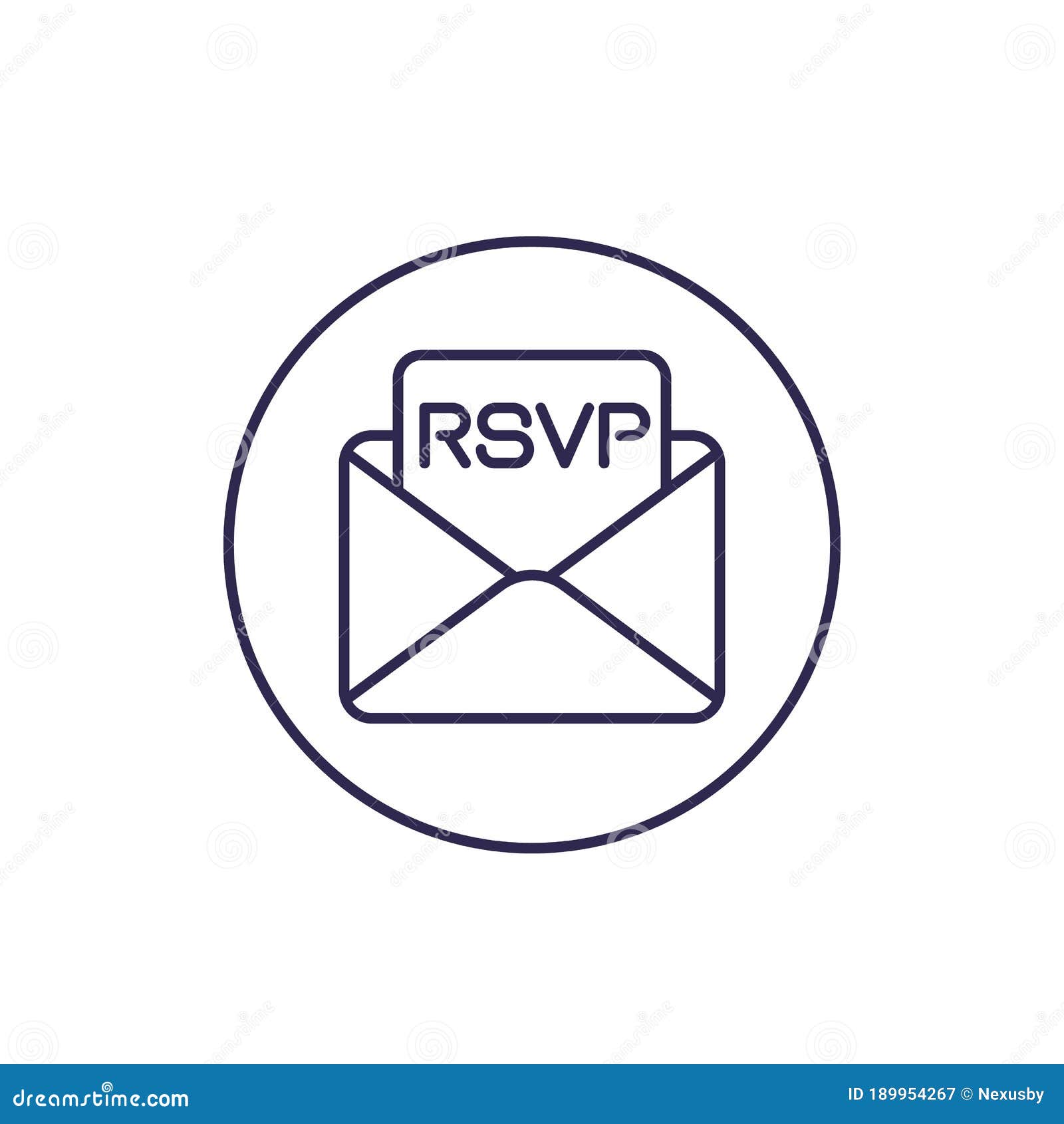 RSVP Icon Wedding Vector Invitation Card Template Isolated RSVP Elegant Modern Calligraphy With ...
