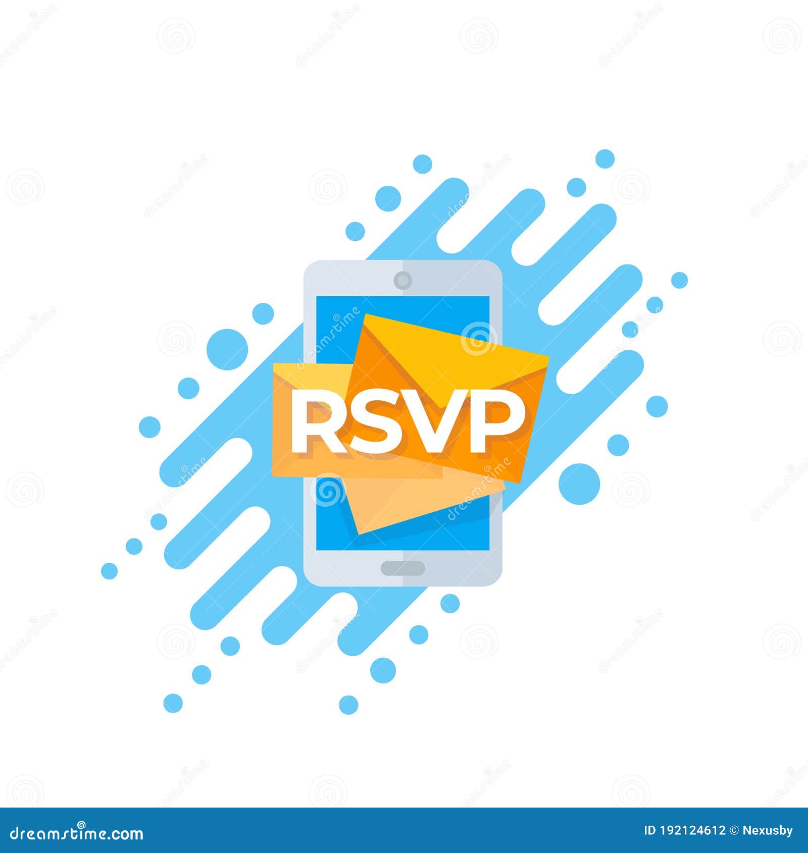 RSVP Icon Wedding Vector Invitation Card Template Isolated RSVP Elegant ...