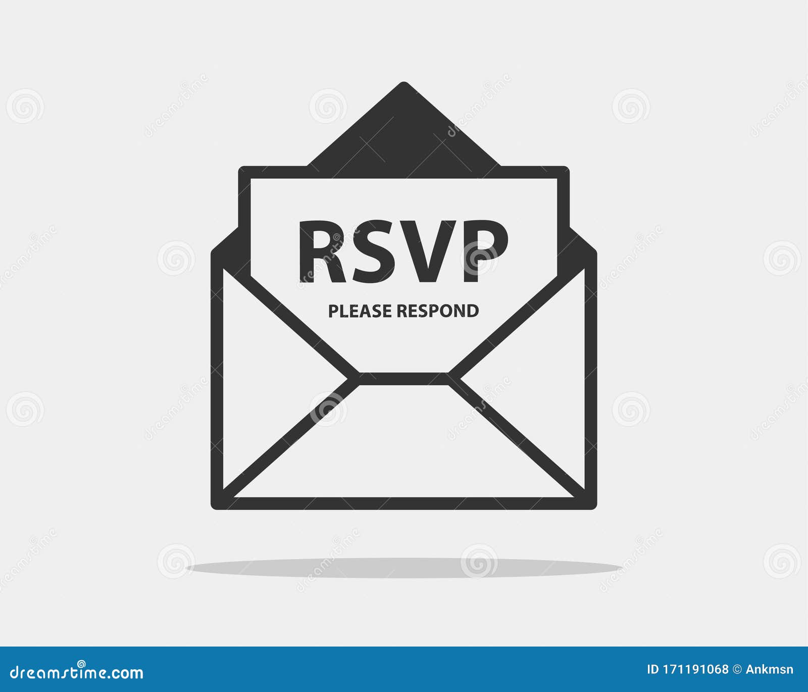 RSVP Icon Vector. Please Respond Letter in Envelop Stock Vector ...
