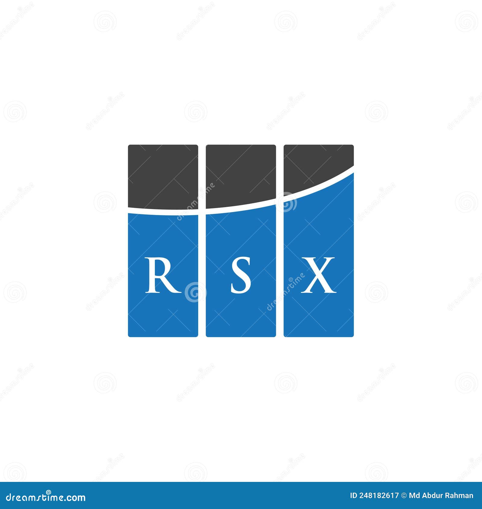 RSX Letter Logo Design on WHITE Background. RSX Creative Initials ...
