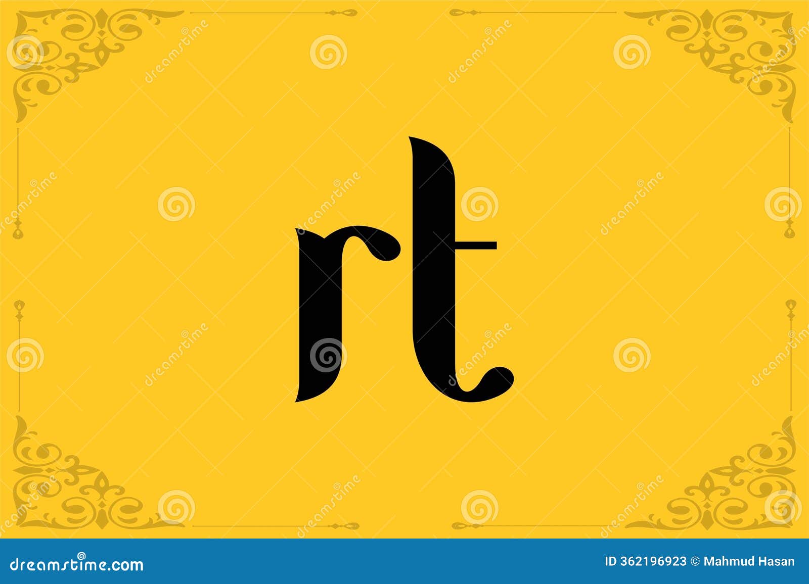 RT abstract luxury logo stock vector. Illustration of letter - 362196923