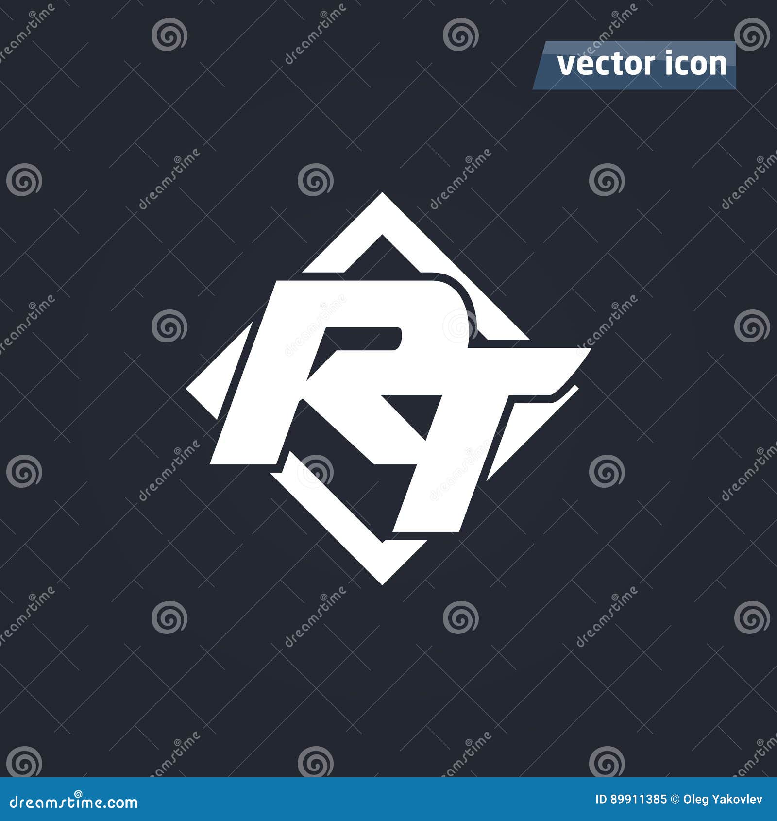 RT icon in square stock vector. Illustration of icon - 89911385