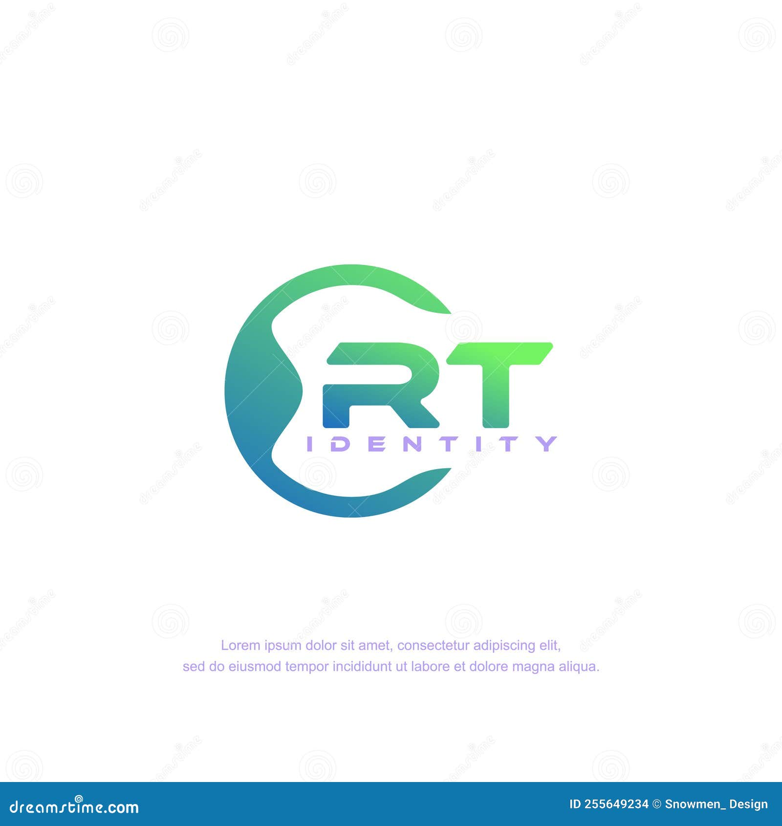 RT Initial Letter Circular Line Logo Template Vector with Gradient ...