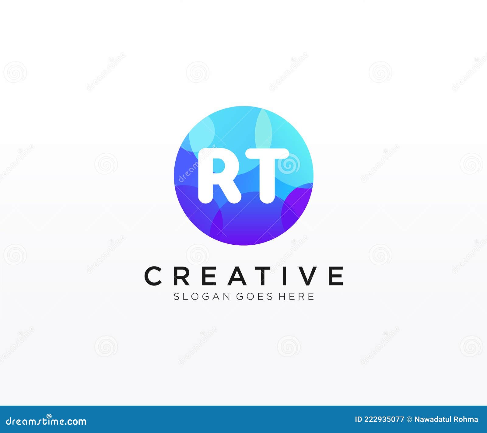 RT Initial Logo with Colorful Circle Template Vector Stock Vector ...