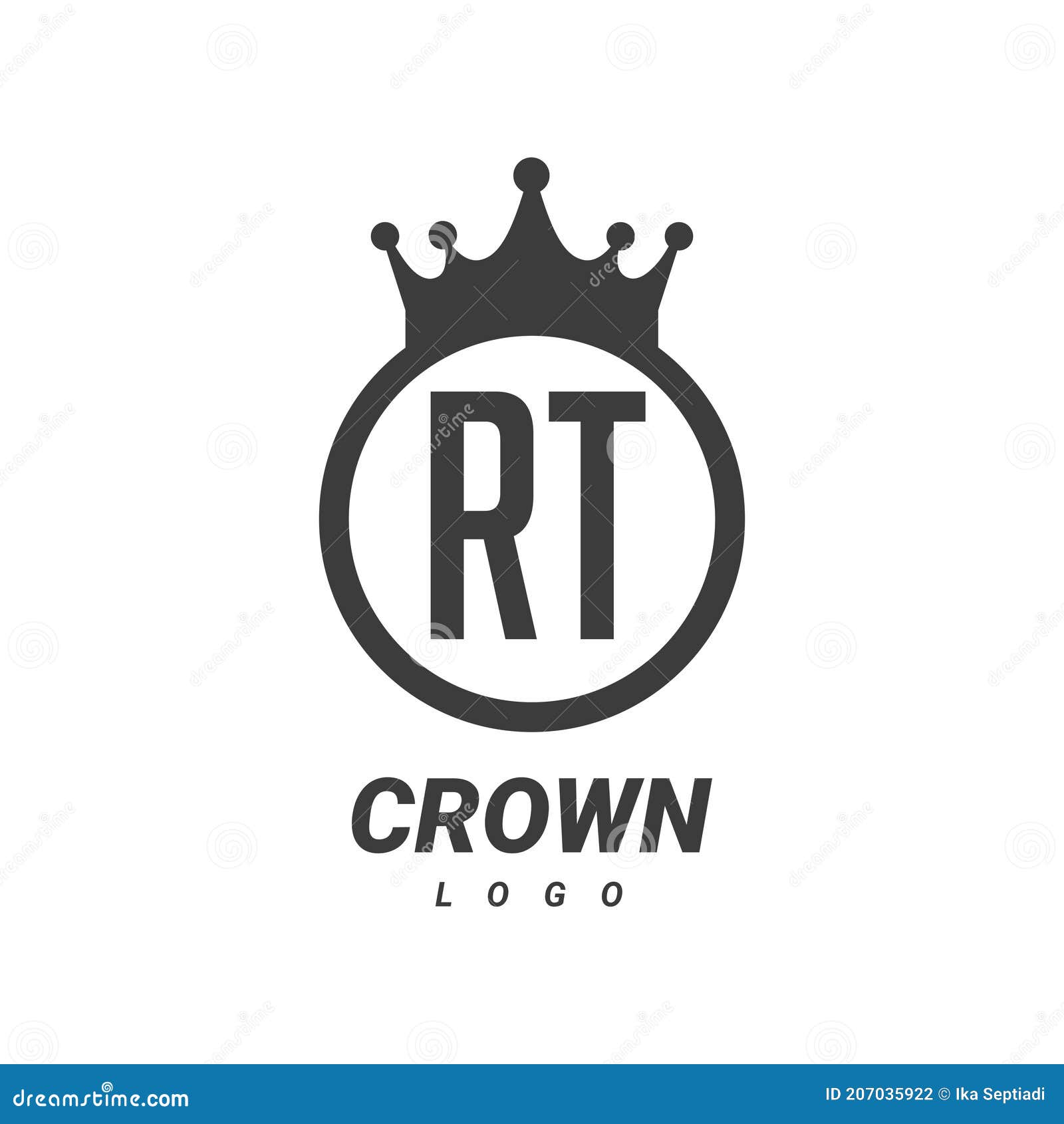 RT Letter Logo Design with Circular Crown Stock Vector - Illustration ...