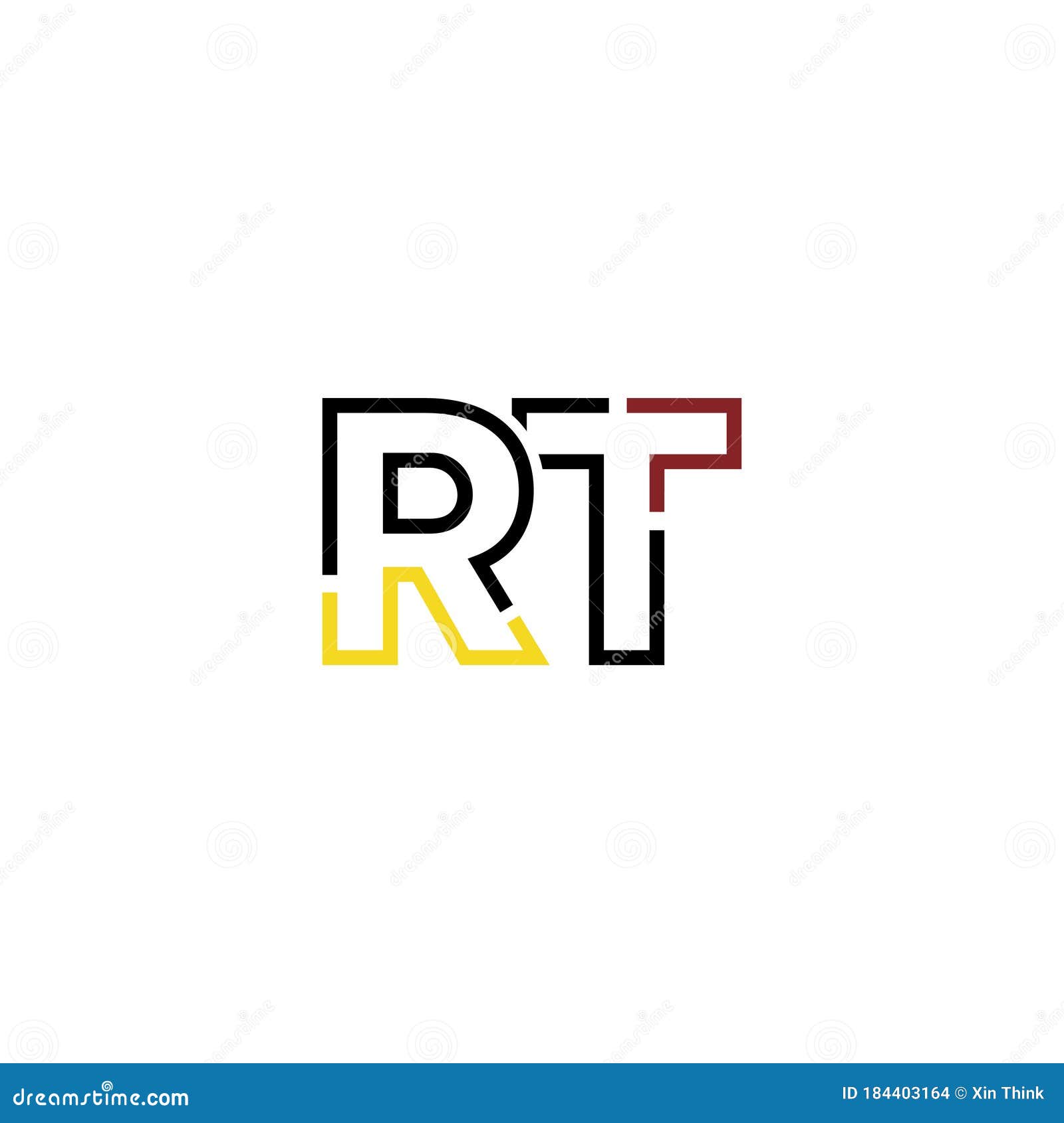 RT Letter Logo Icon Design Template Elements Stock Illustration ...