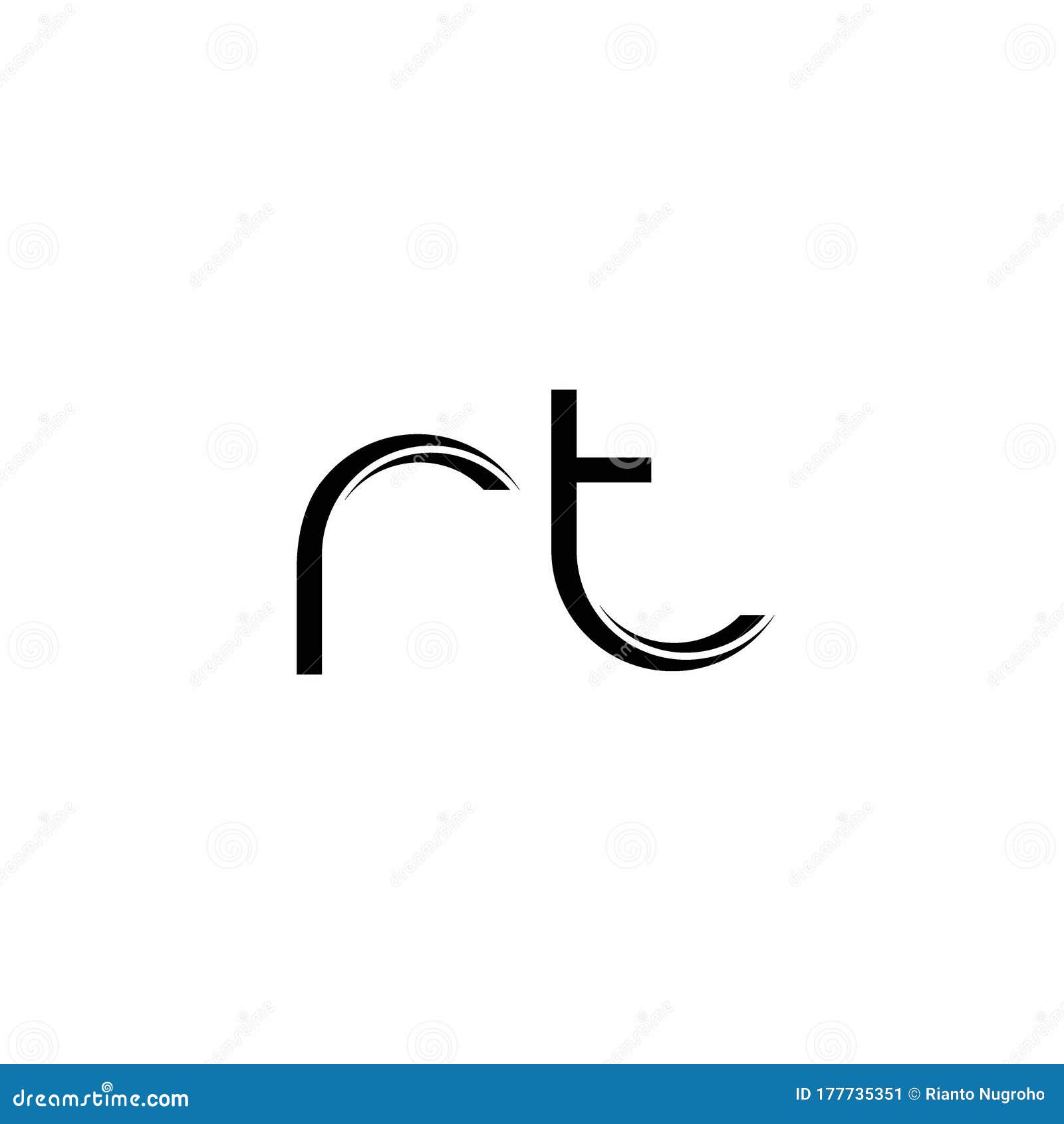 RT Logo Monogram with Slice Rounded Modern Design Template Stock Vector ...