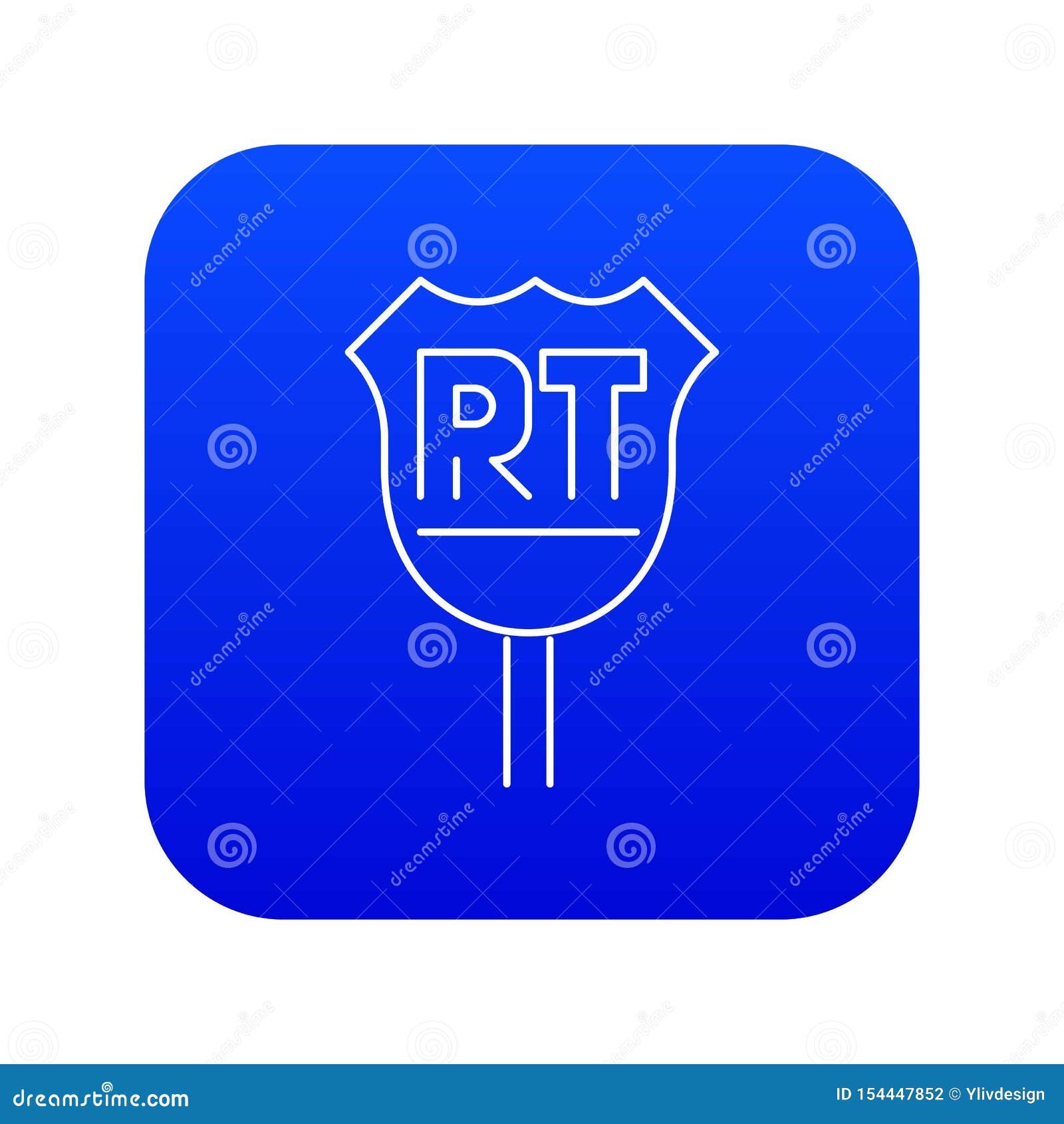 RT sign icon blue vector stock vector. Illustration of sign - 154447852