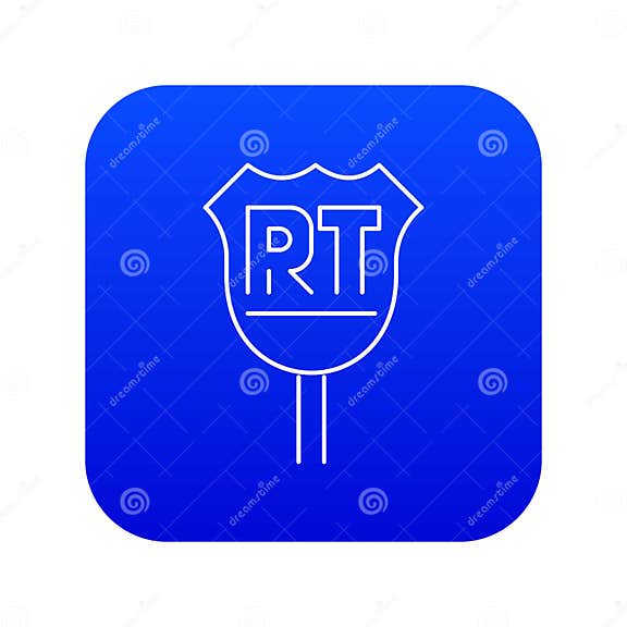RT sign icon blue vector stock vector. Illustration of sign - 154447852