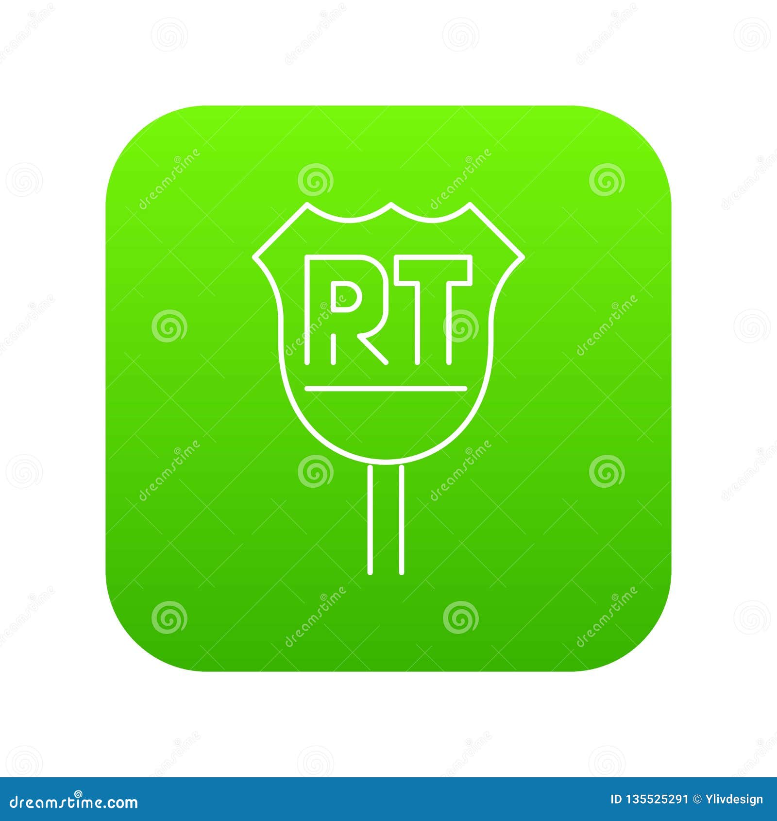 RT sign icon green vector stock vector. Illustration of icon - 135525291