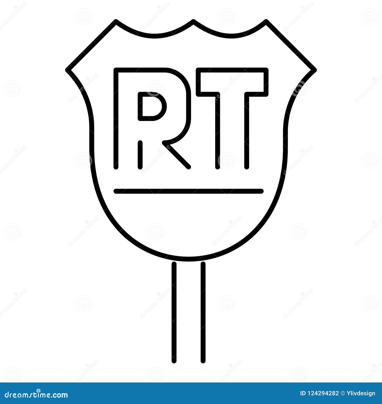 RT Sign Icon, Outline Style Stock Illustration - Illustration of ...