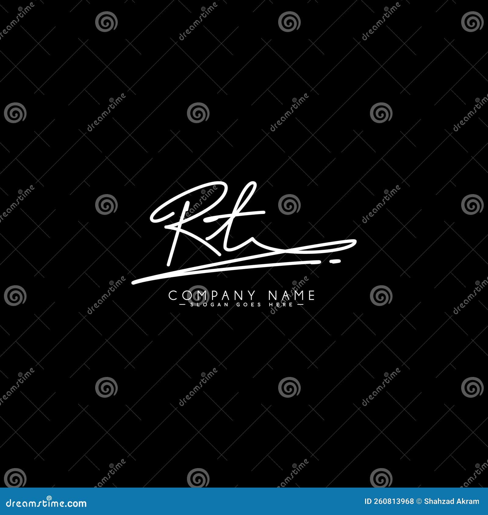 RT Signature Logo - Handwritten Vector Logo Template for RT Alphabet ...