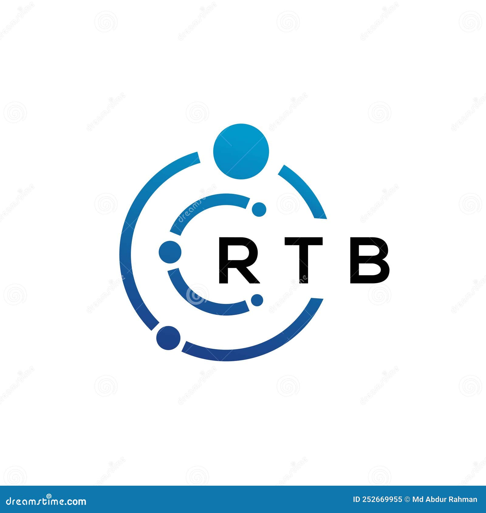 RTB Letter Technology Logo Design on White Background. RTB Creative ...