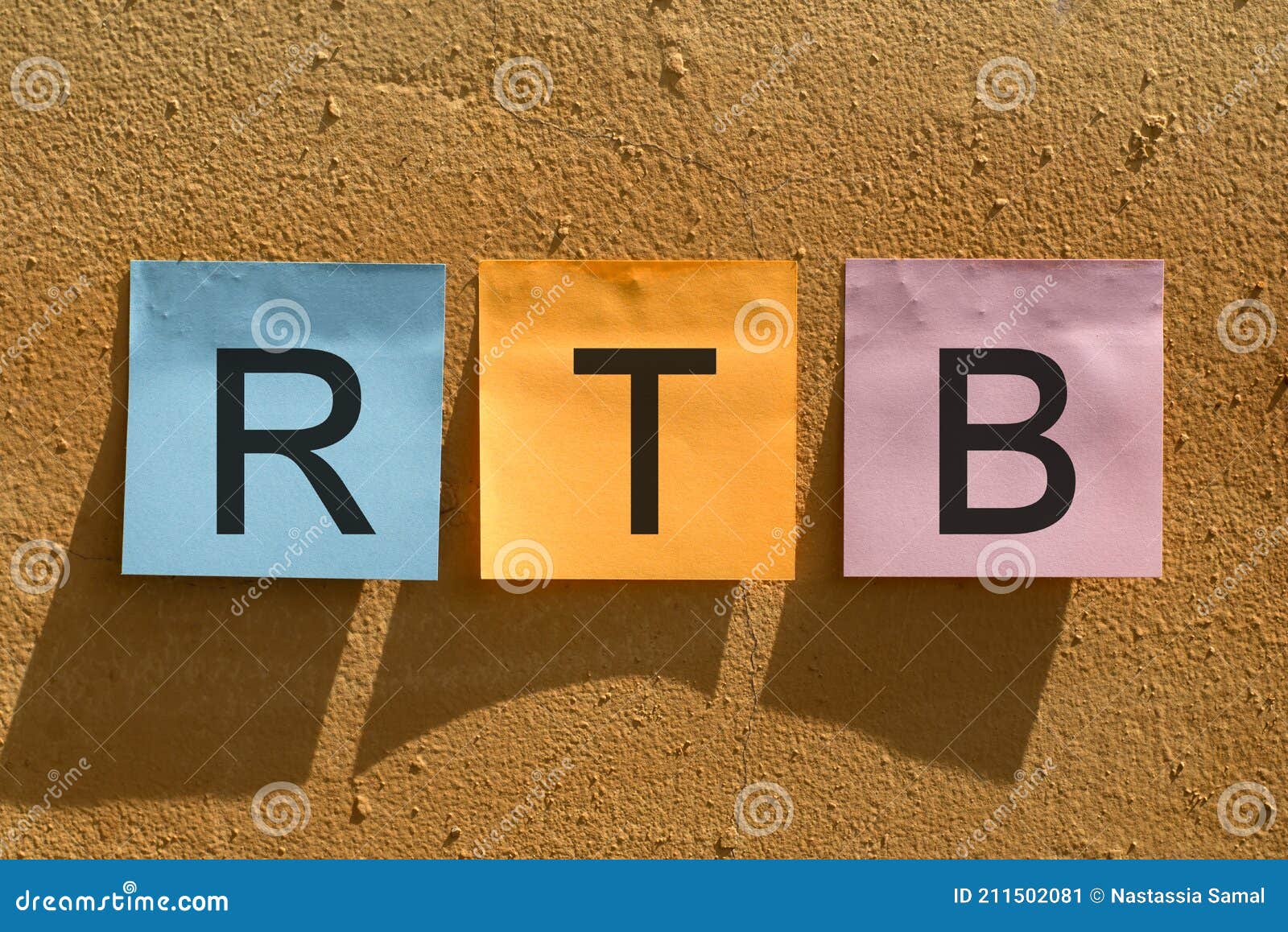 RTB Real-time Bidding Acronym from Colorful Paper Notes on Wall Stock ...