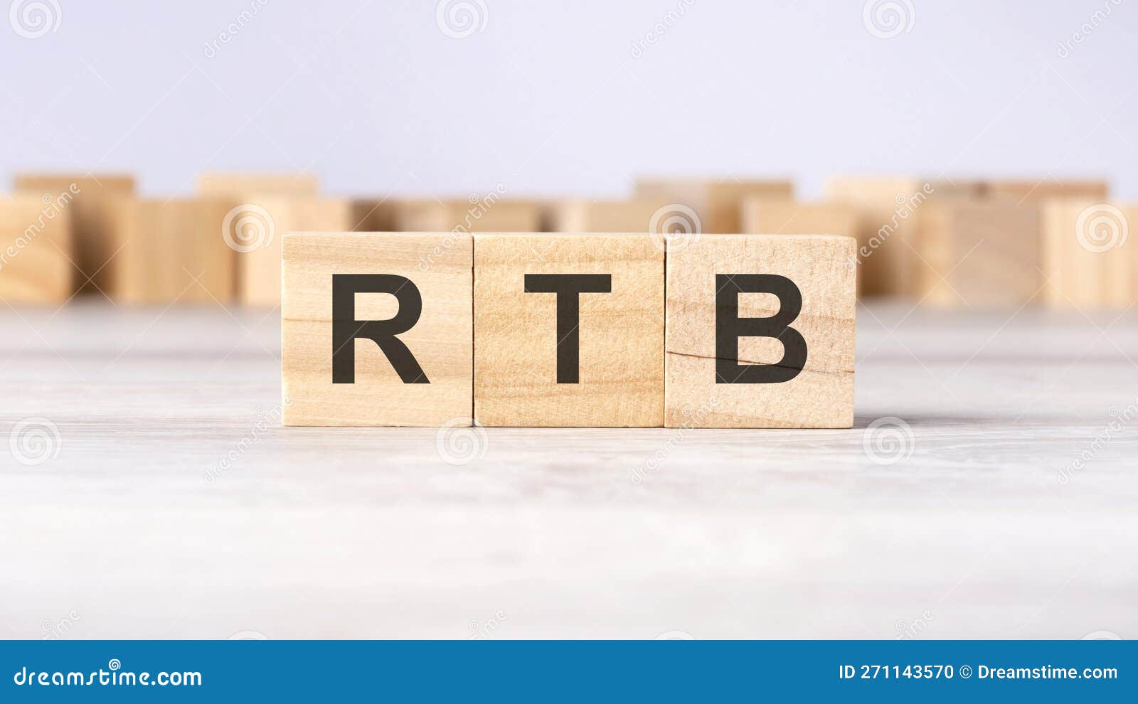 RTB - Word Concept Written on Wooden Cubes or Blocks on a Light ...