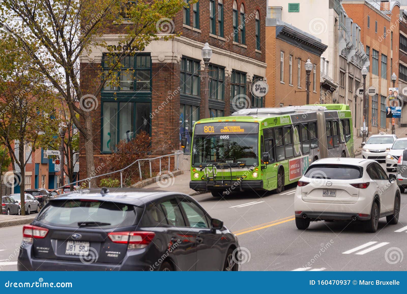 RTC Bus in Quebec editorial photography. Image of moving - 160470937