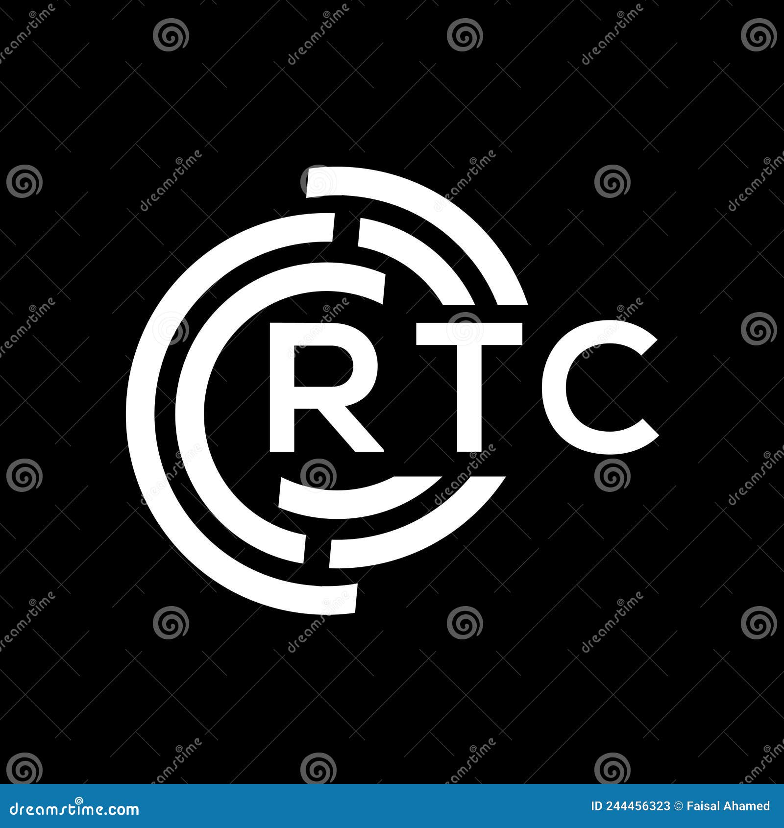 RTC Letter Logo Design. RTC Monogram Initials Letter Logo Concept Stock ...