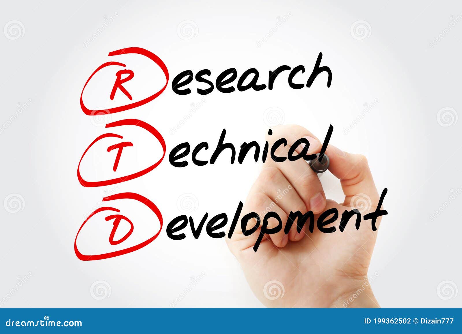 RTD - Research Technical Development Acronym Stock Photo - Image of ...